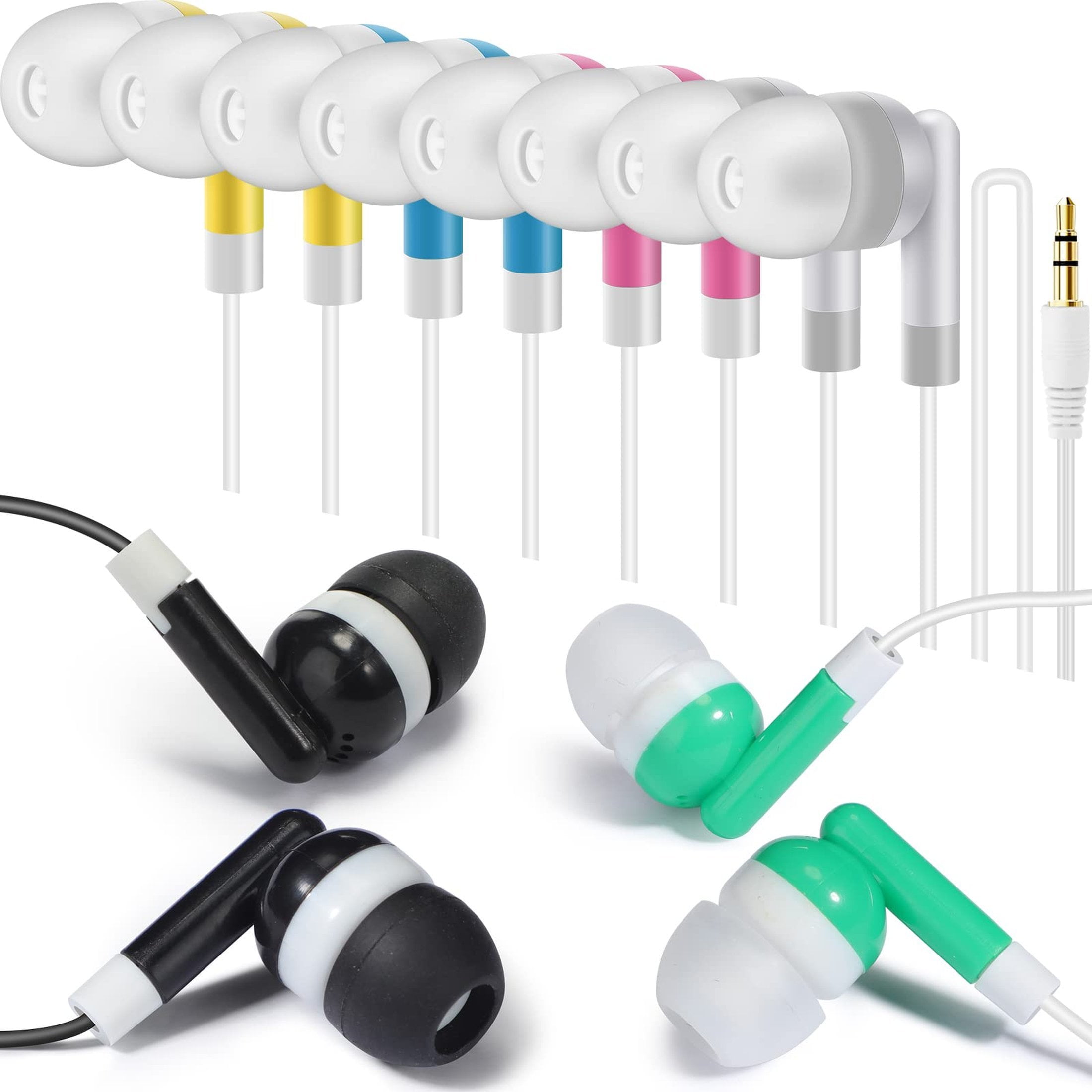 Colorful Kids Earbuds Pack - 120 Bulk Headphones for Schools and ...