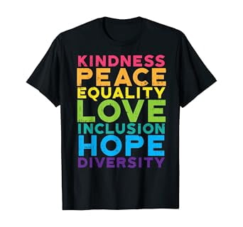 Colorful Kindness Equality Rainbow T-Shirt for LGBT Pride and Positive ...