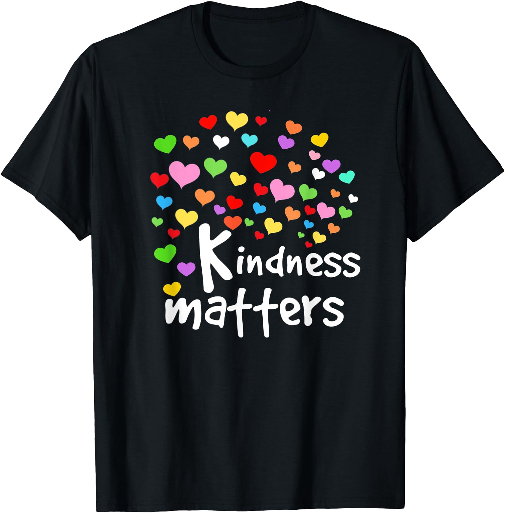 Colorful Kindness Hearts T-Shirt - Spread Positivity and Joy in Style ...