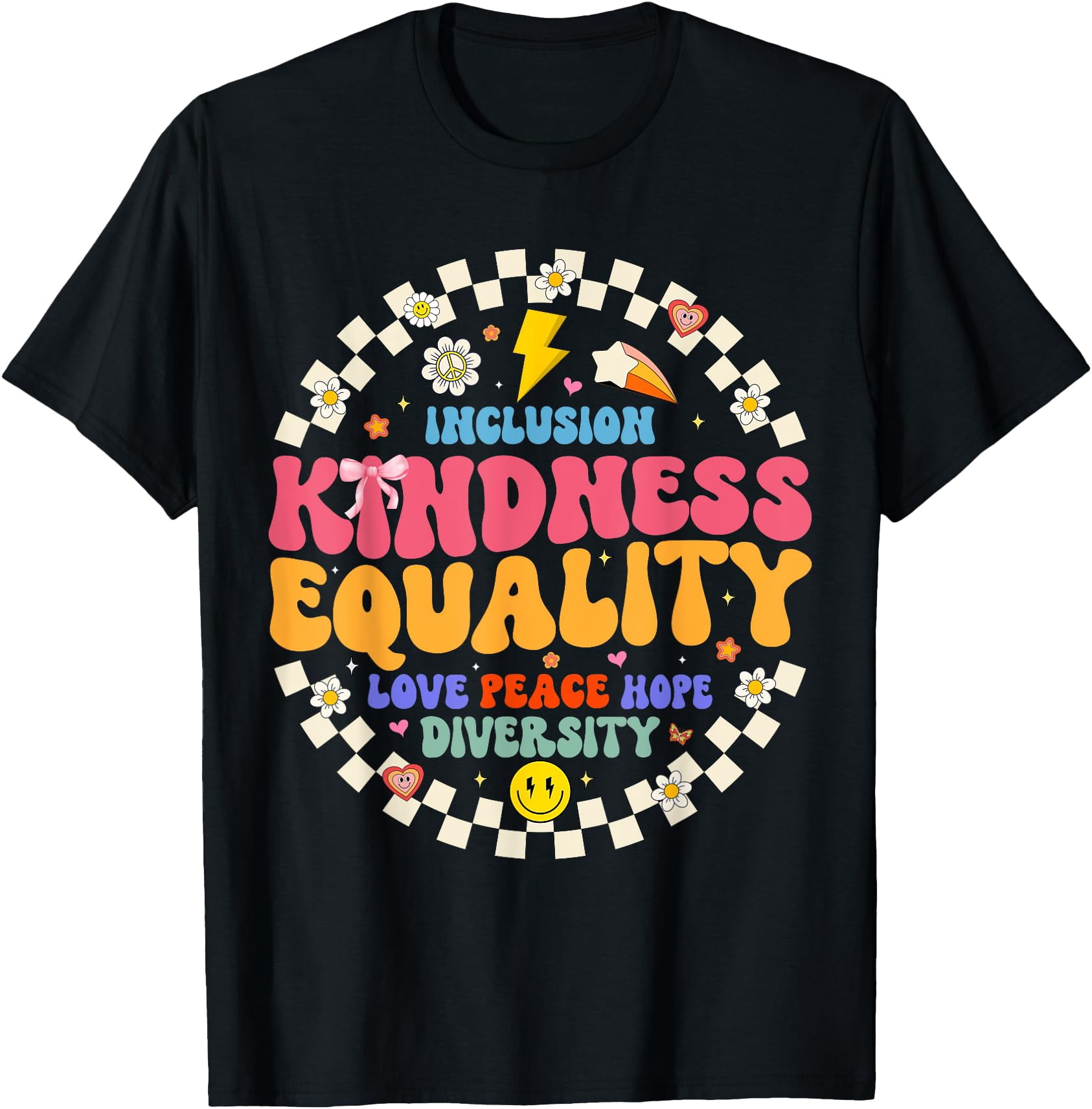 Colorful Kindness and Diversity Graphic T-Shirt for Promoting Love and ...