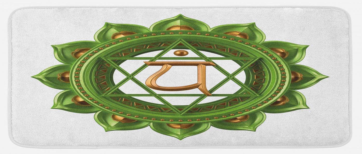 Colorful Kitchen Mat, Circular Oriental Style Earth Core Form Balance ...