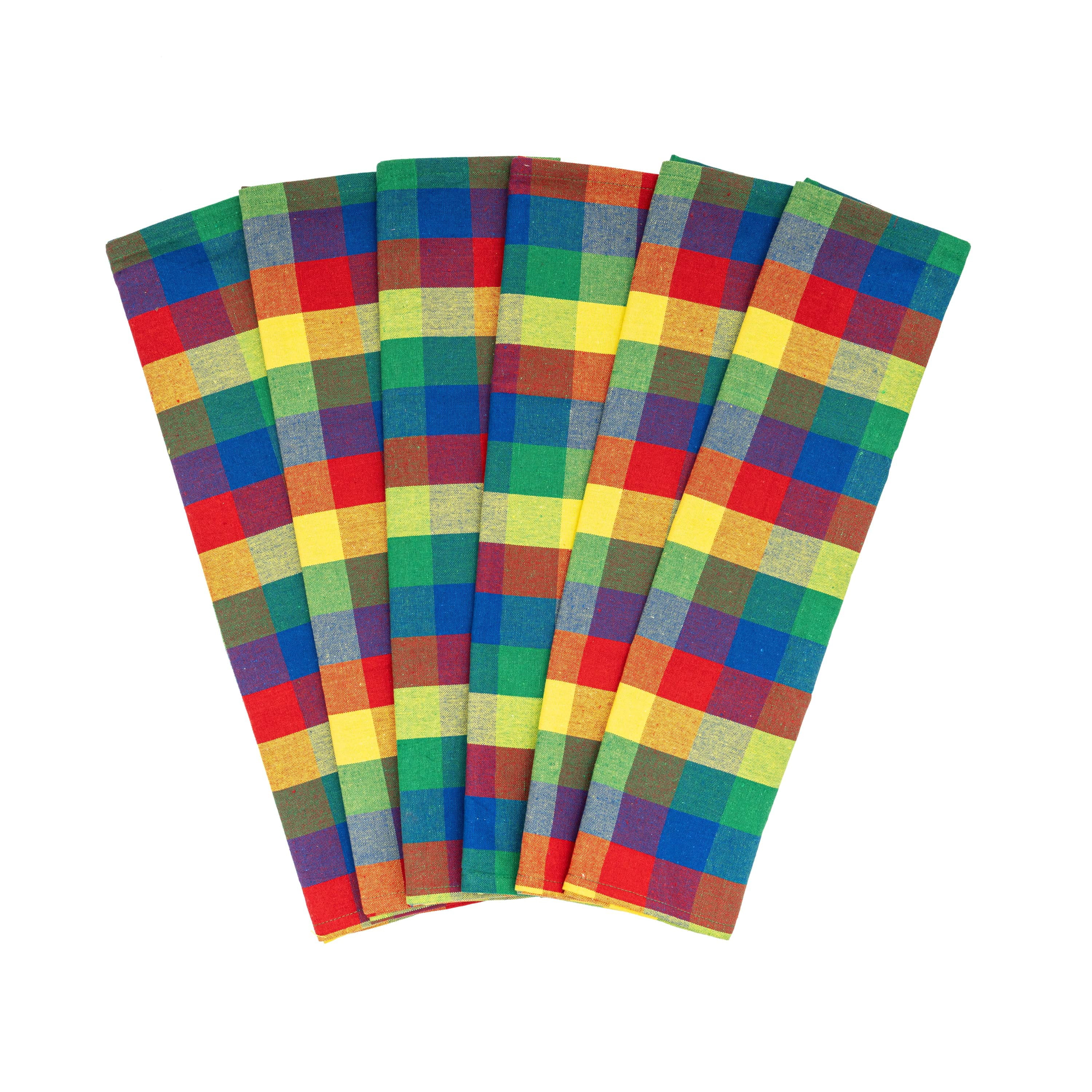 Colorful Kitchen Towels - 100% Cotton, 6 Pack, 30"x20" Rainbow Kitchen ...