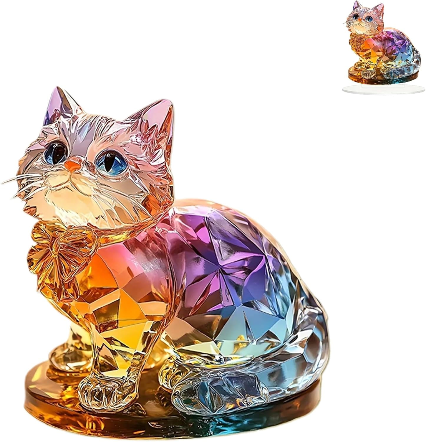Colorful Kitten Desktop Standing Decoration,Acrylic Decorative Sign Cat ...
