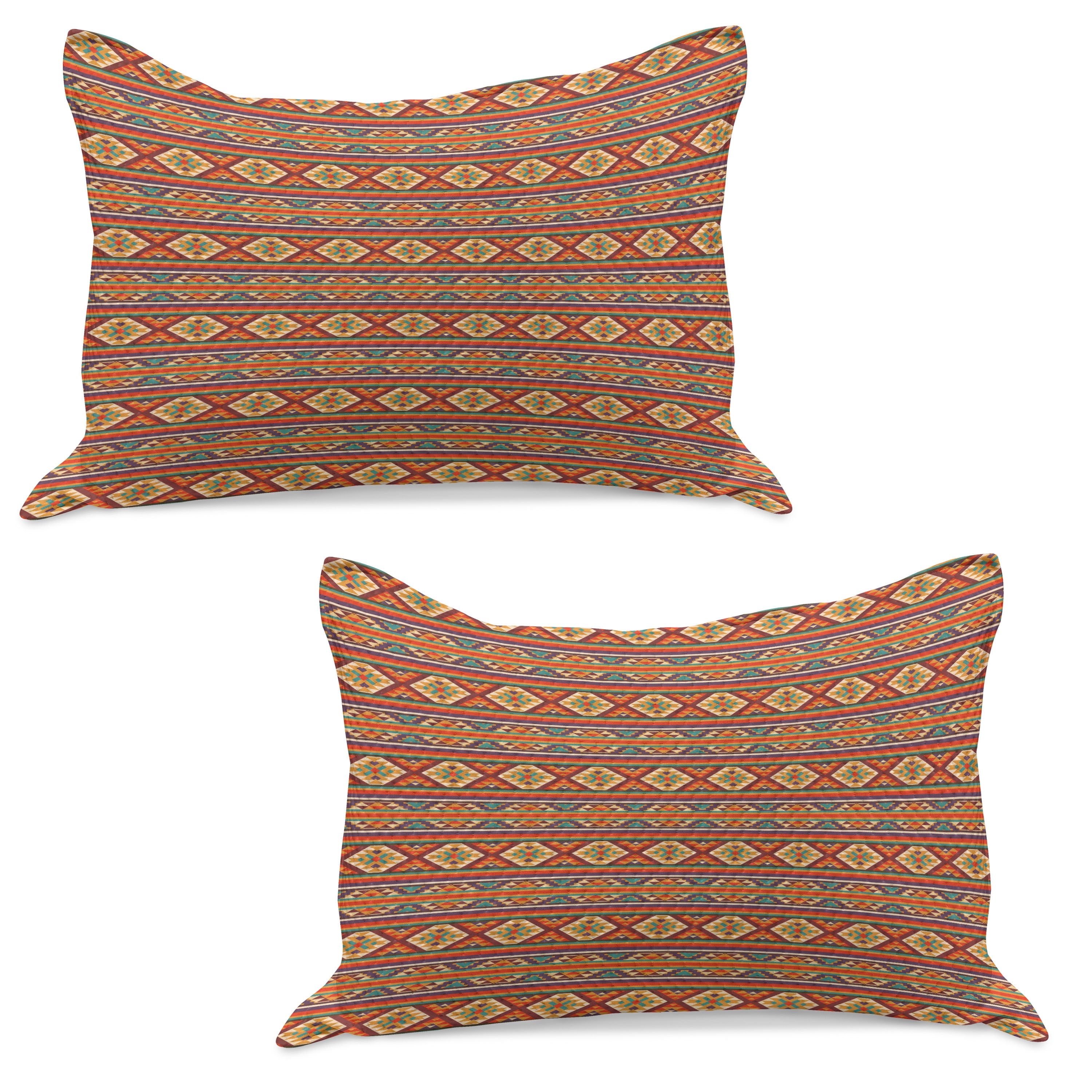 Colorful Knitted Quilt Pillowcover Set of 2, Mosaic Inspired Horizontal ...