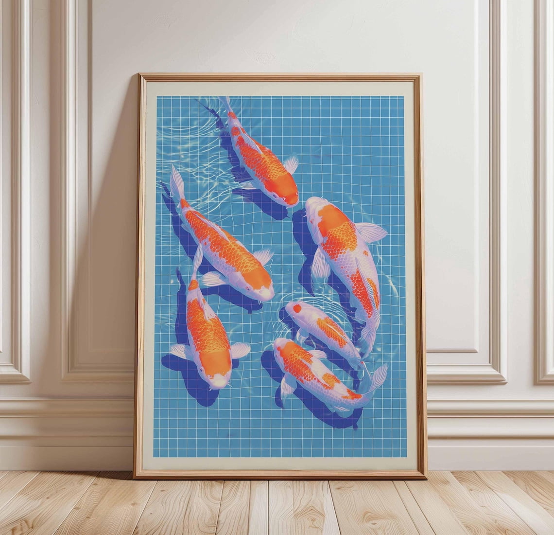 Colorful Koi Fish Bright Japanese Water Pool Modern Zen Home Decor ...