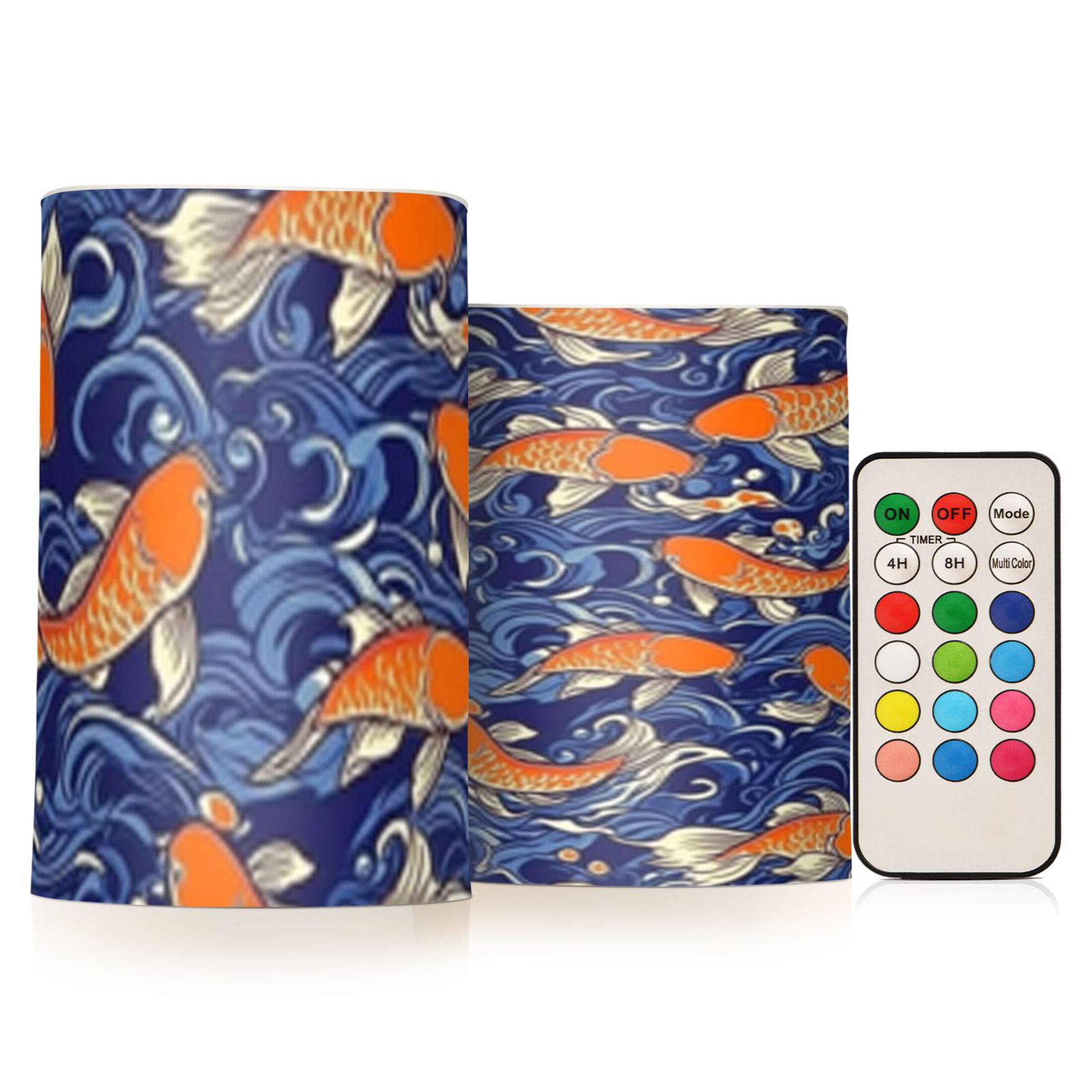 Colorful Koi Fish Flickering Flameless Candles Battery Operated with ...