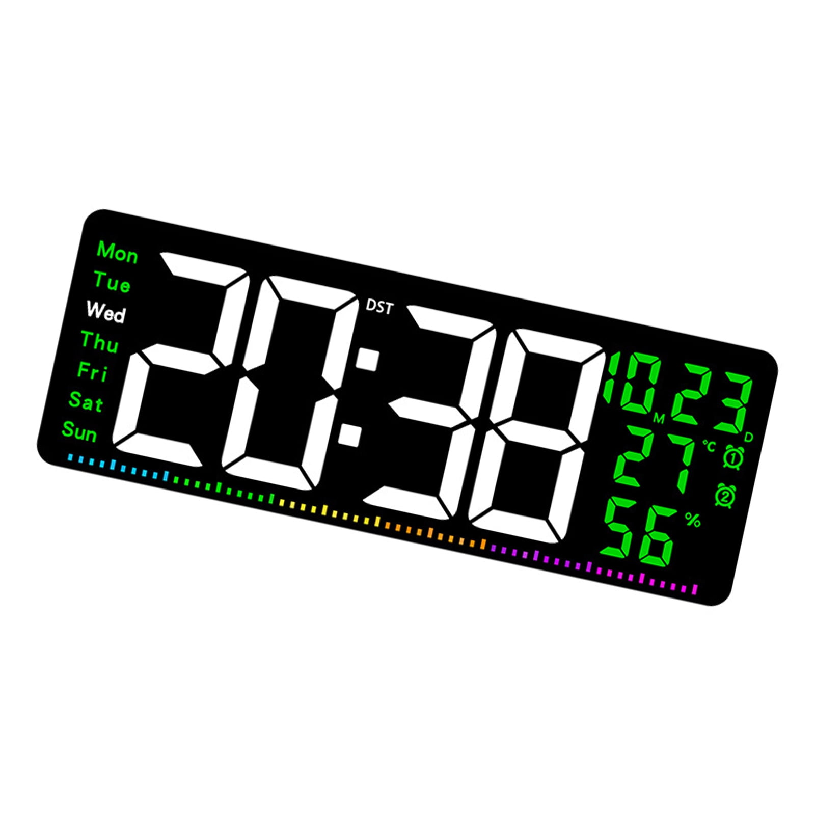 Colorful LED Clock With Multiple Functions Including Time Date And ...