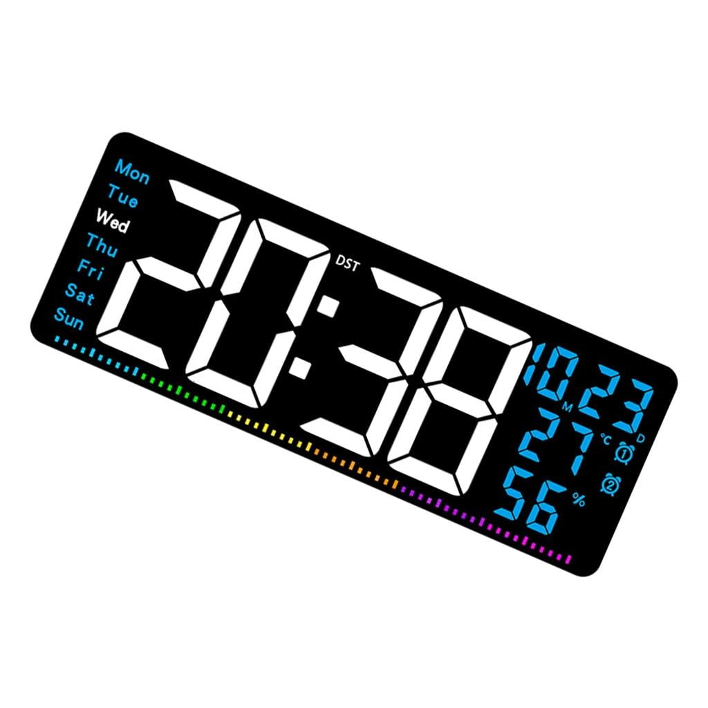 Colorful LED Clock With Multiple Functions Including Time Date And ...