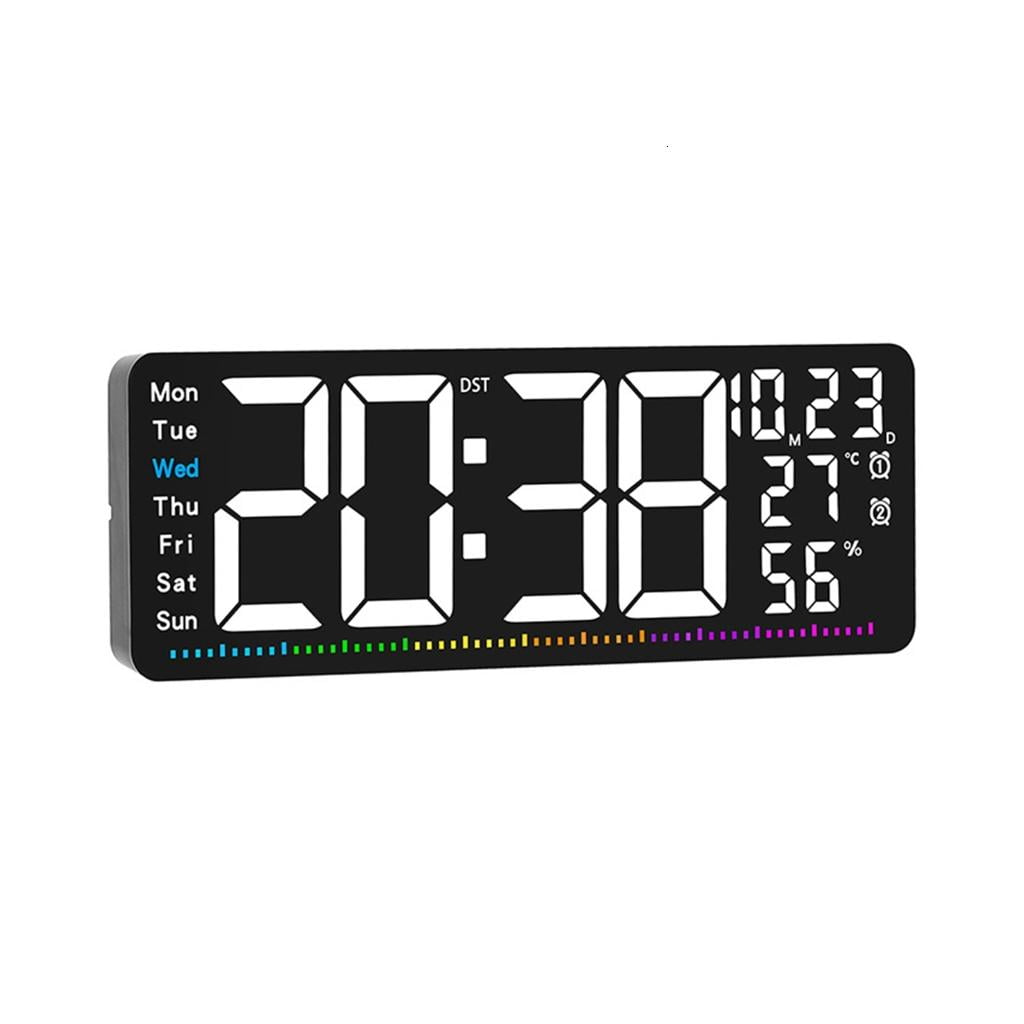 Colorful LED Clock With Multiple Functions Including Time Date And ...