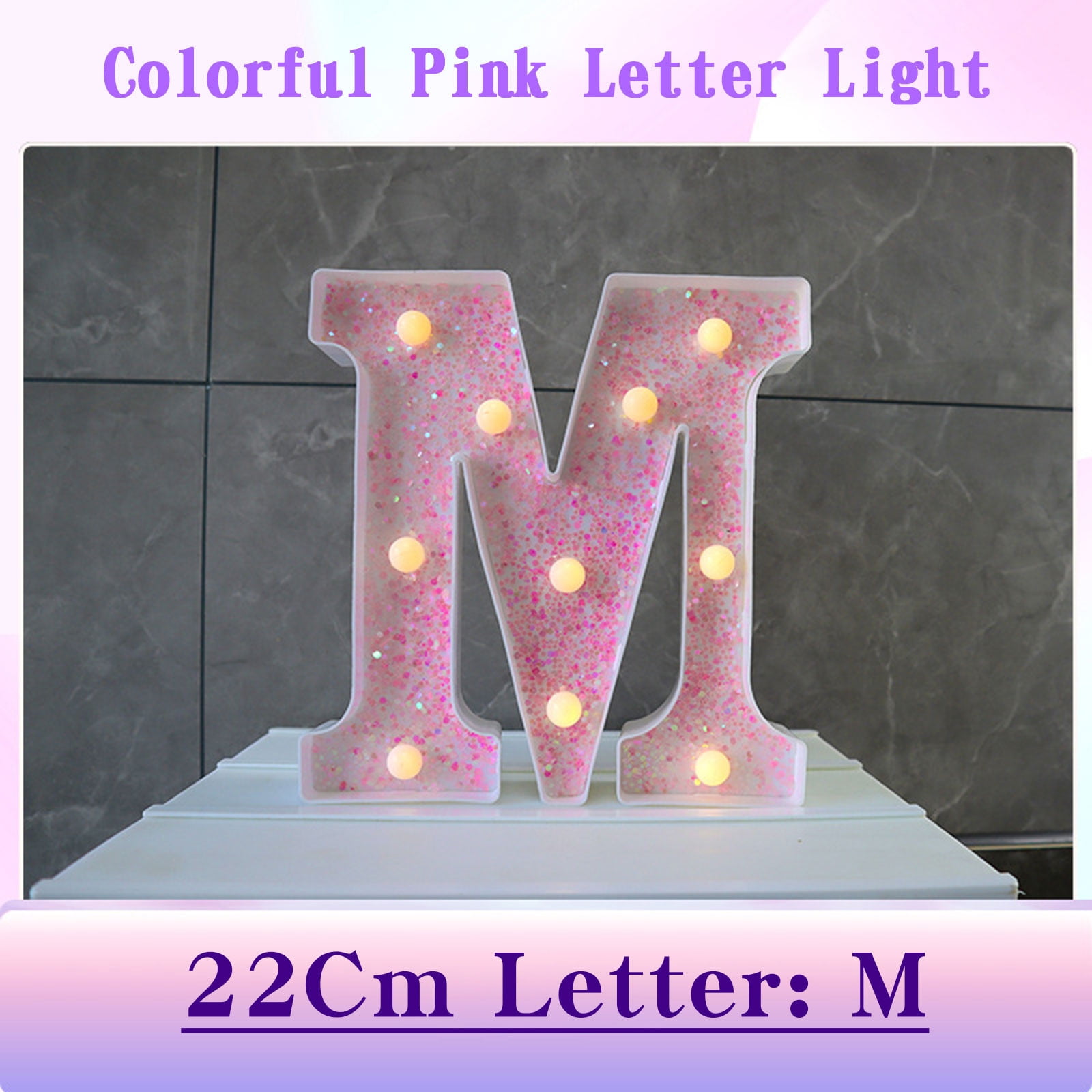 Colorful LED Letter Light 8.66" Marquee Sign | Wall Mountable Alphabet ...