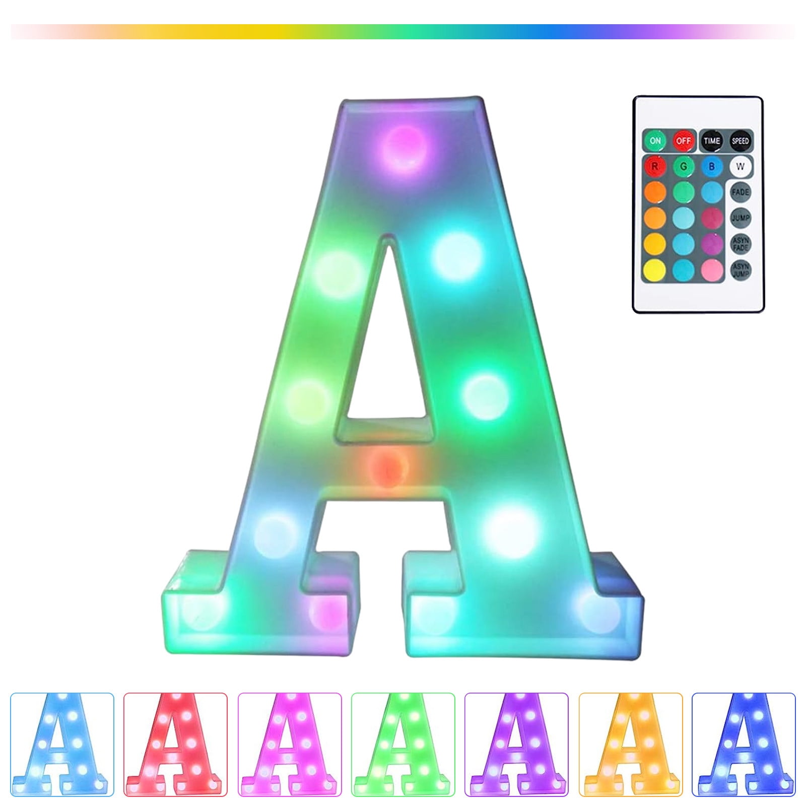Colorful LED Letter Lights with Remote,Marquee Light Up Letters Sign ...