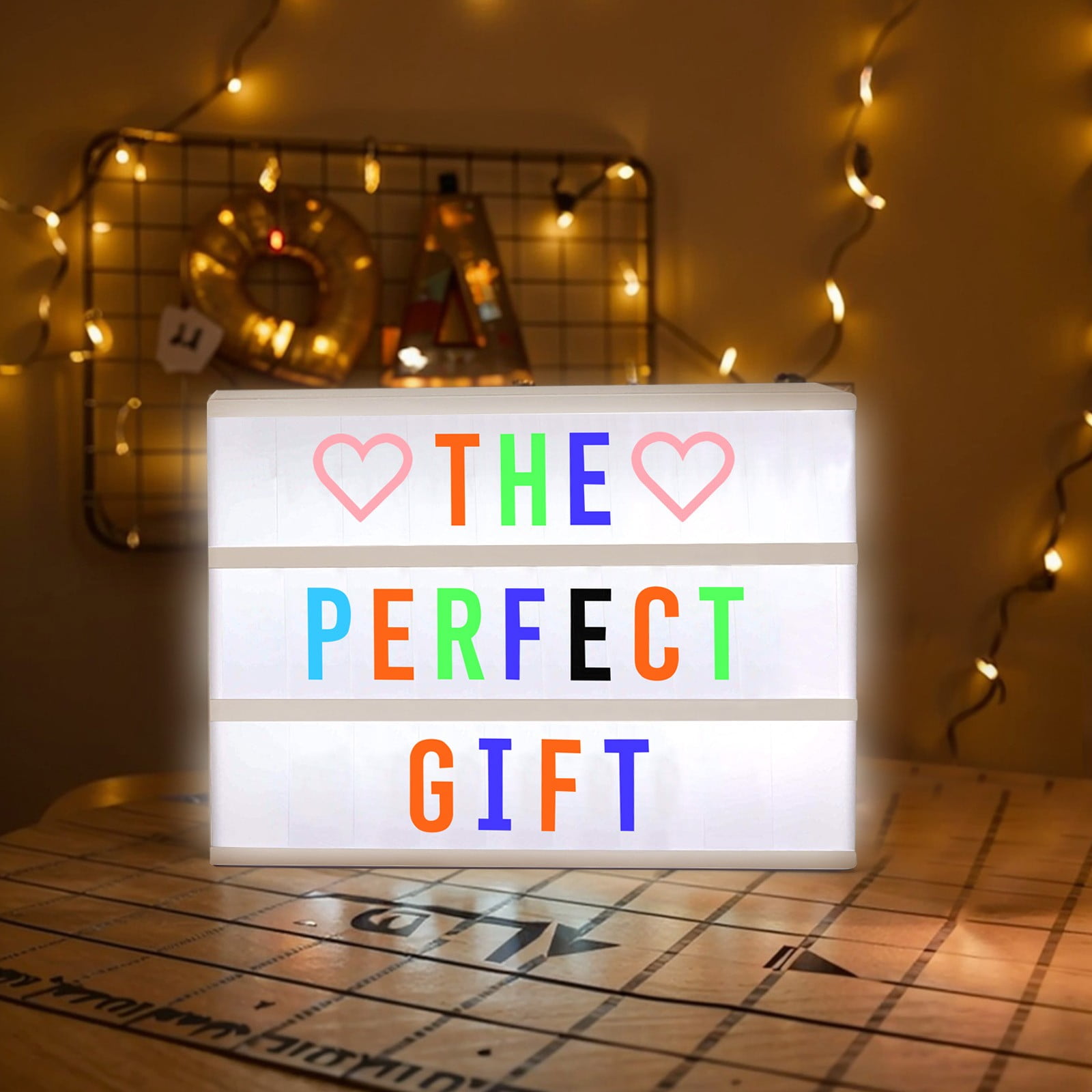 Colorful LED Light Box with Letters and Symbols Customizable Message ...