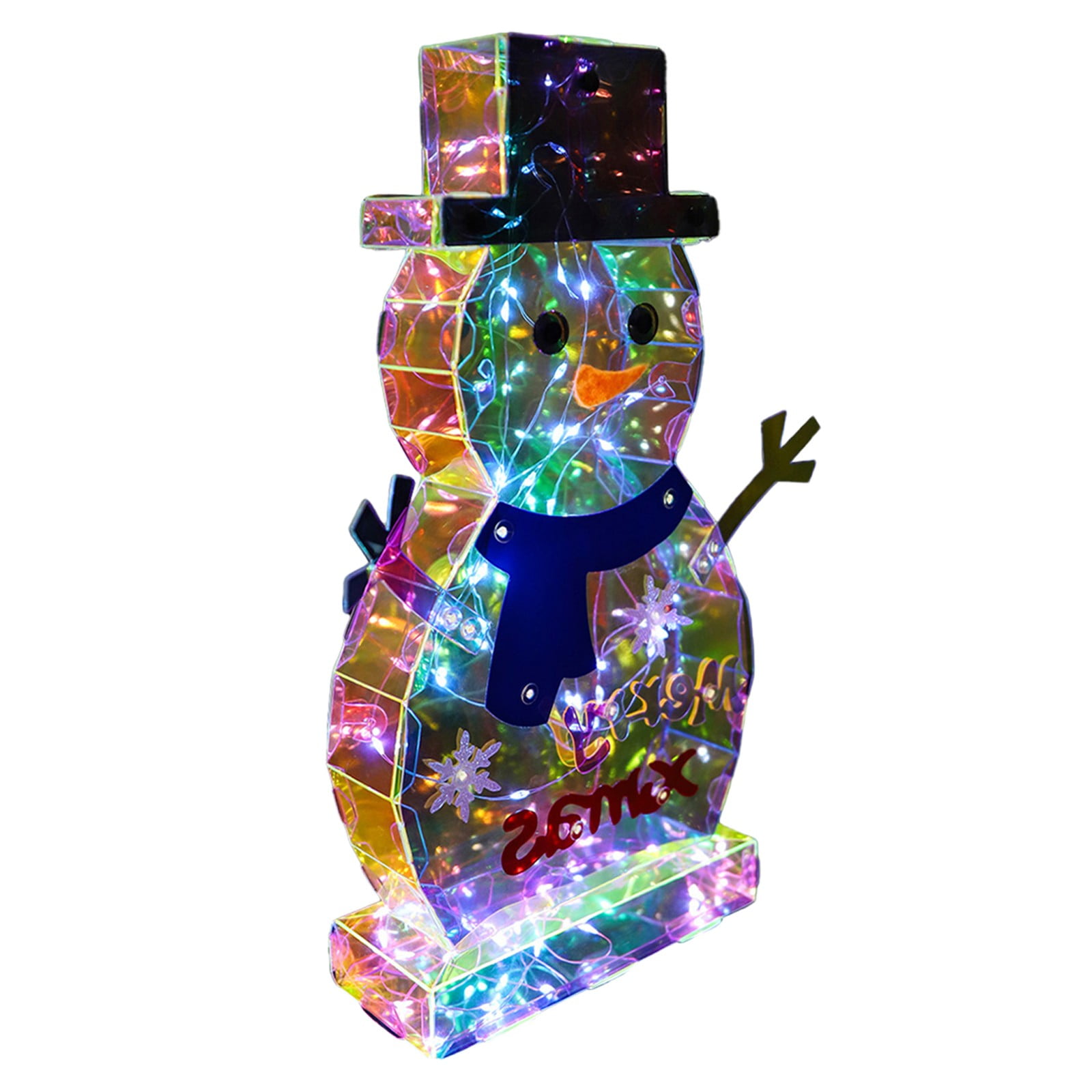 Colorful LED Light Christmas Tree Snowman Decor for Holiday Home ...