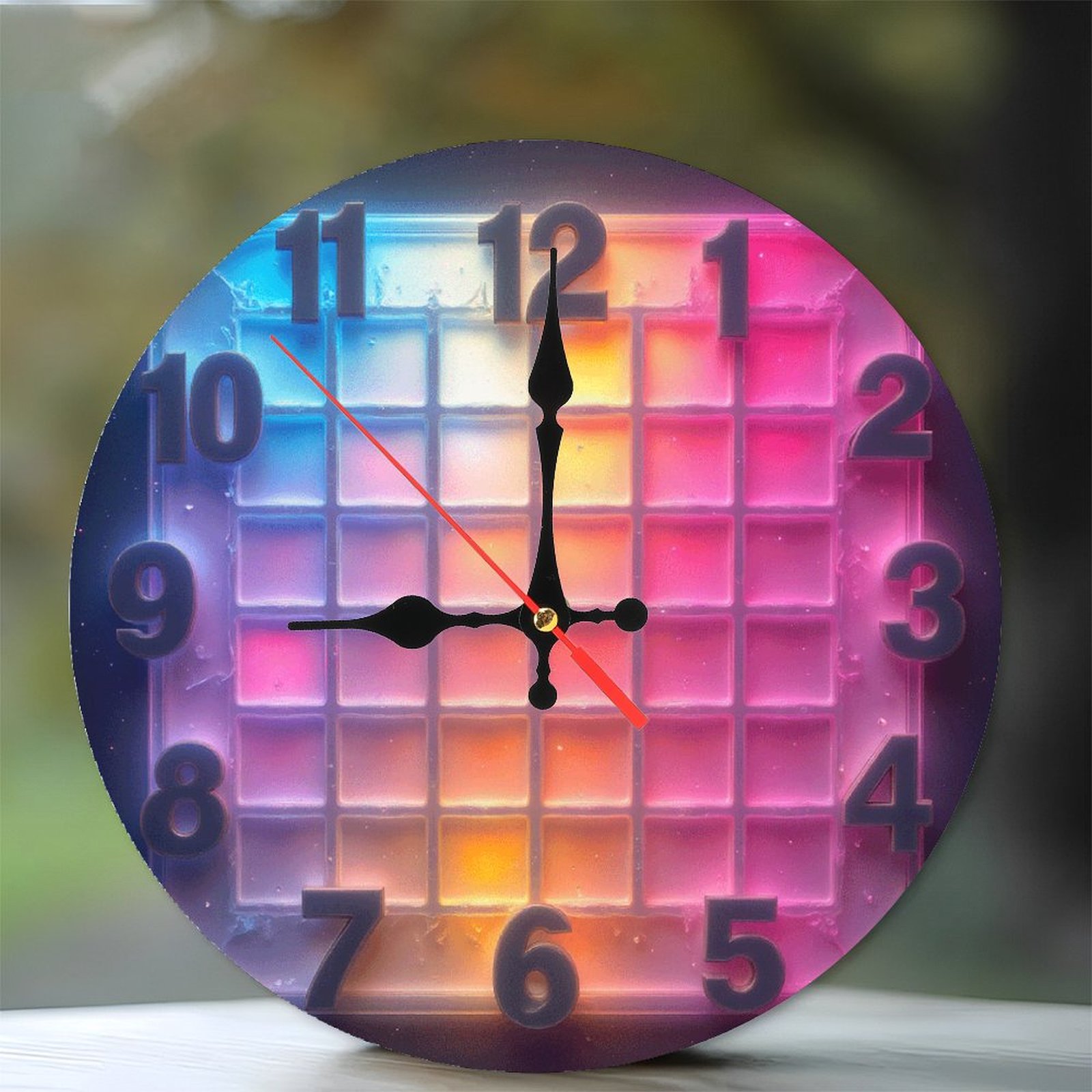 Colorful LED Lighted Numbered Grid Puzzle Game 10-Inch Silent Wooden ...