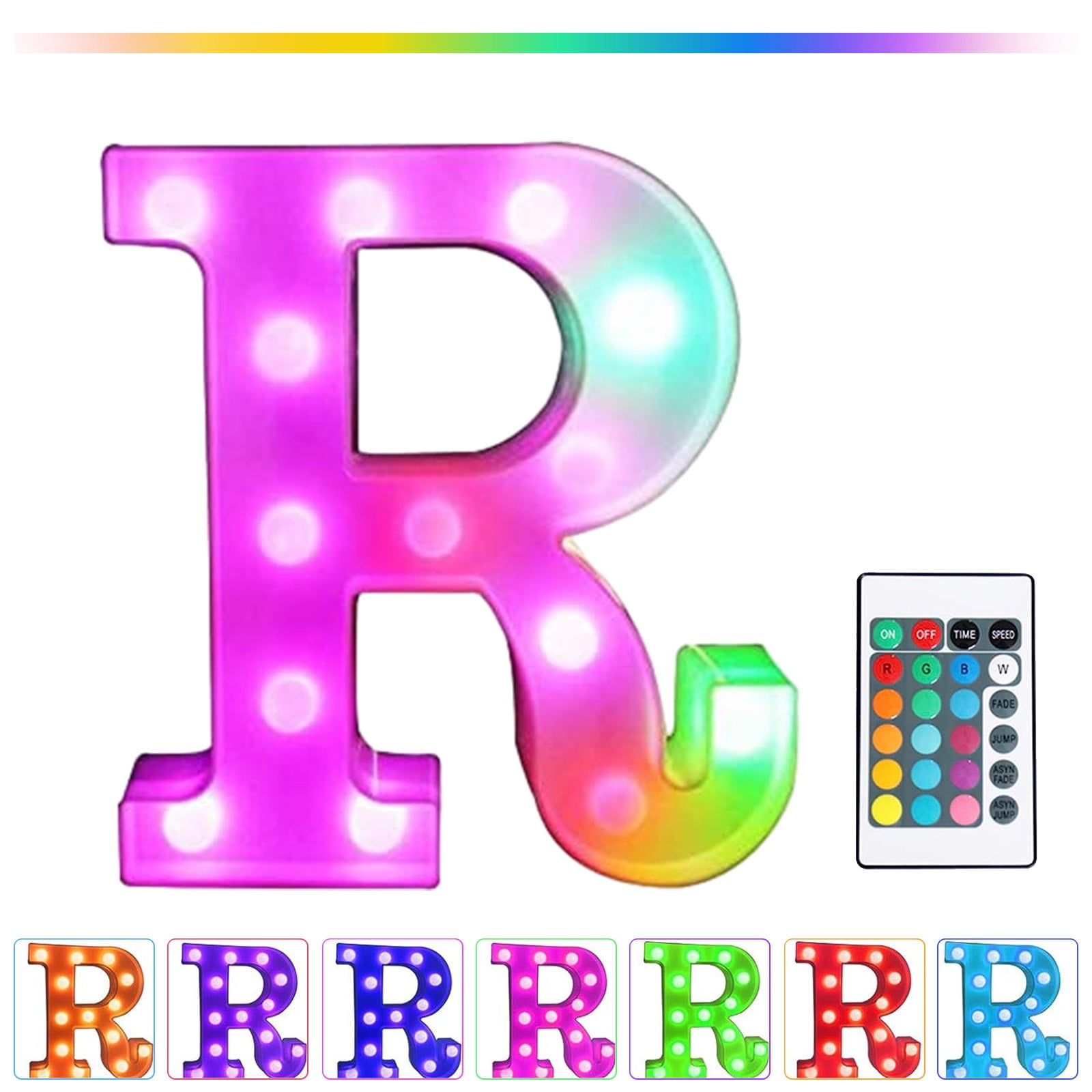 Colorful LED Marquee Letter Lights with Remote,18 Colors Letters with ...
