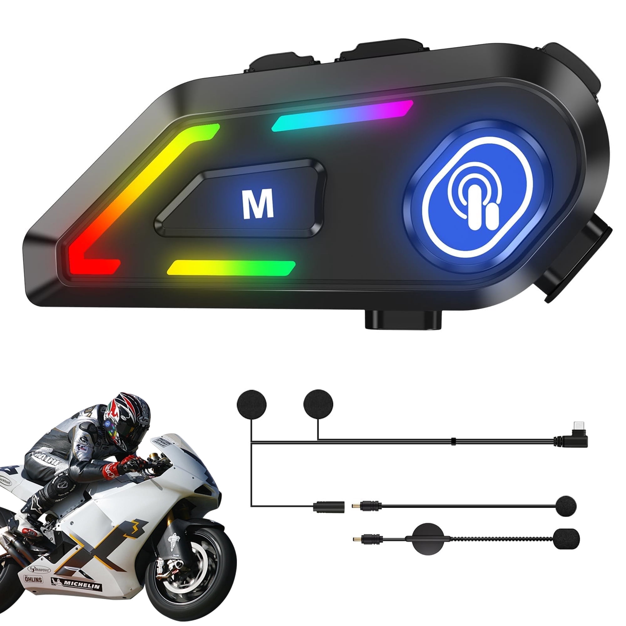 Colorful LED light Motorcycle Headset,Motorcycle Headphones,High ...