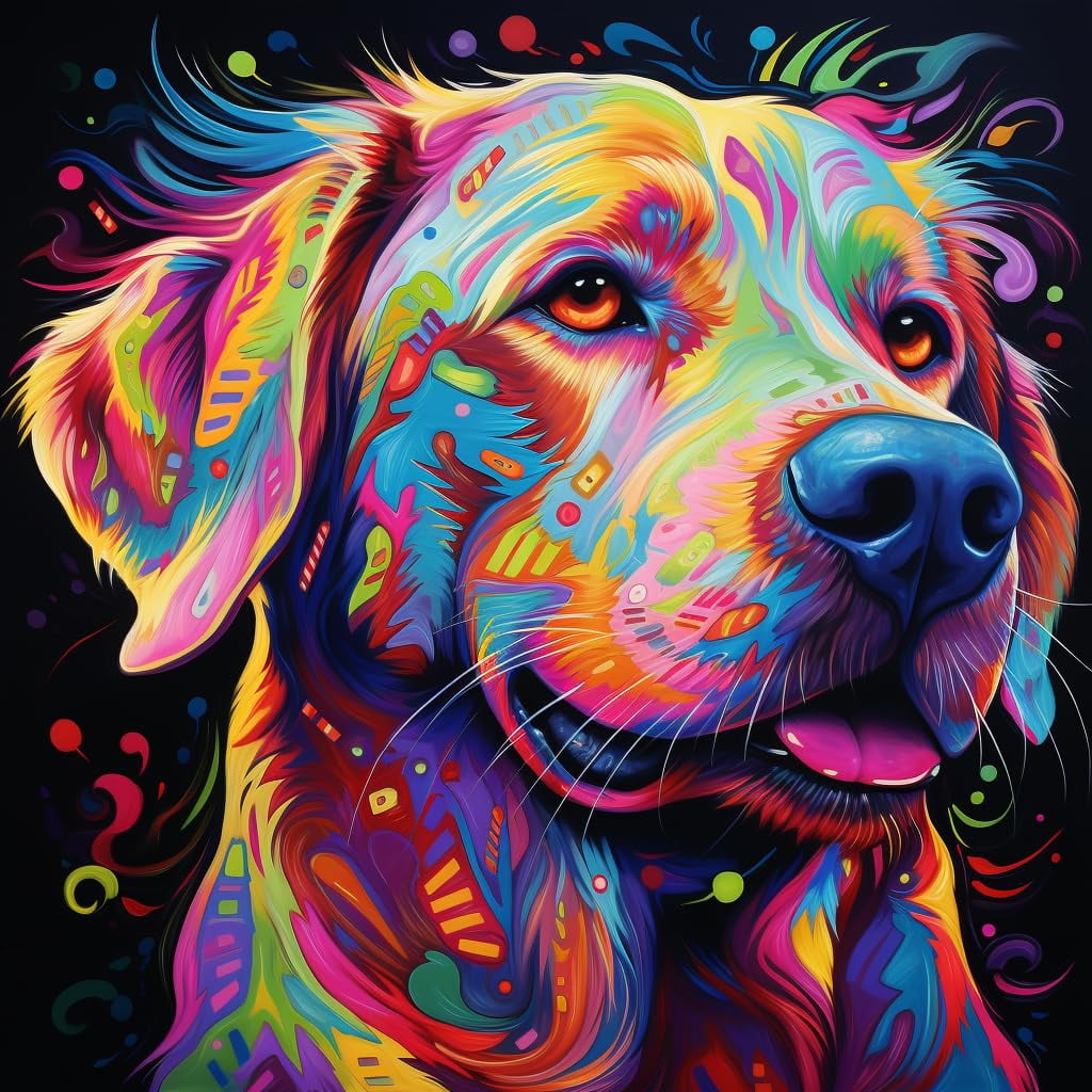 Colorful Labrador Retriever DIY 5D Diamond Art Painting by Number Kits ...