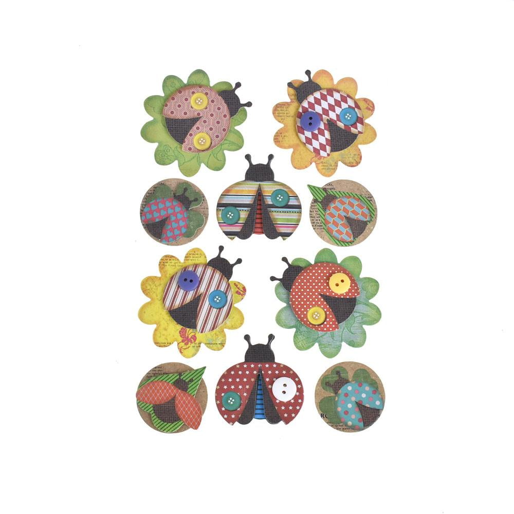 Colorful Ladybug 3D Paper Craft Stickers, 10-Piece - Walmart.com