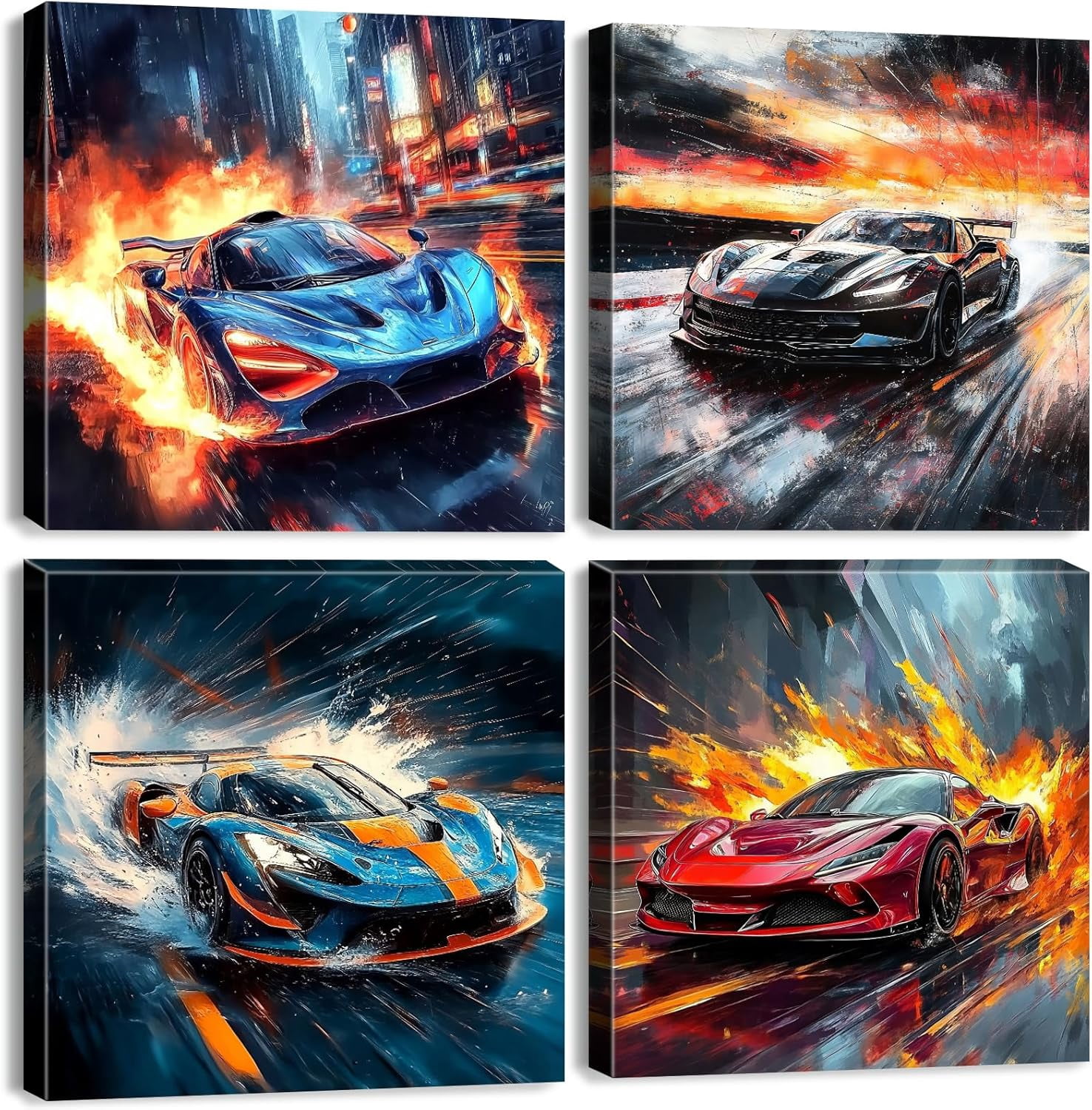 Colorful Lamborghini Wall Art Cool Car Posters for Men Bedroom ...