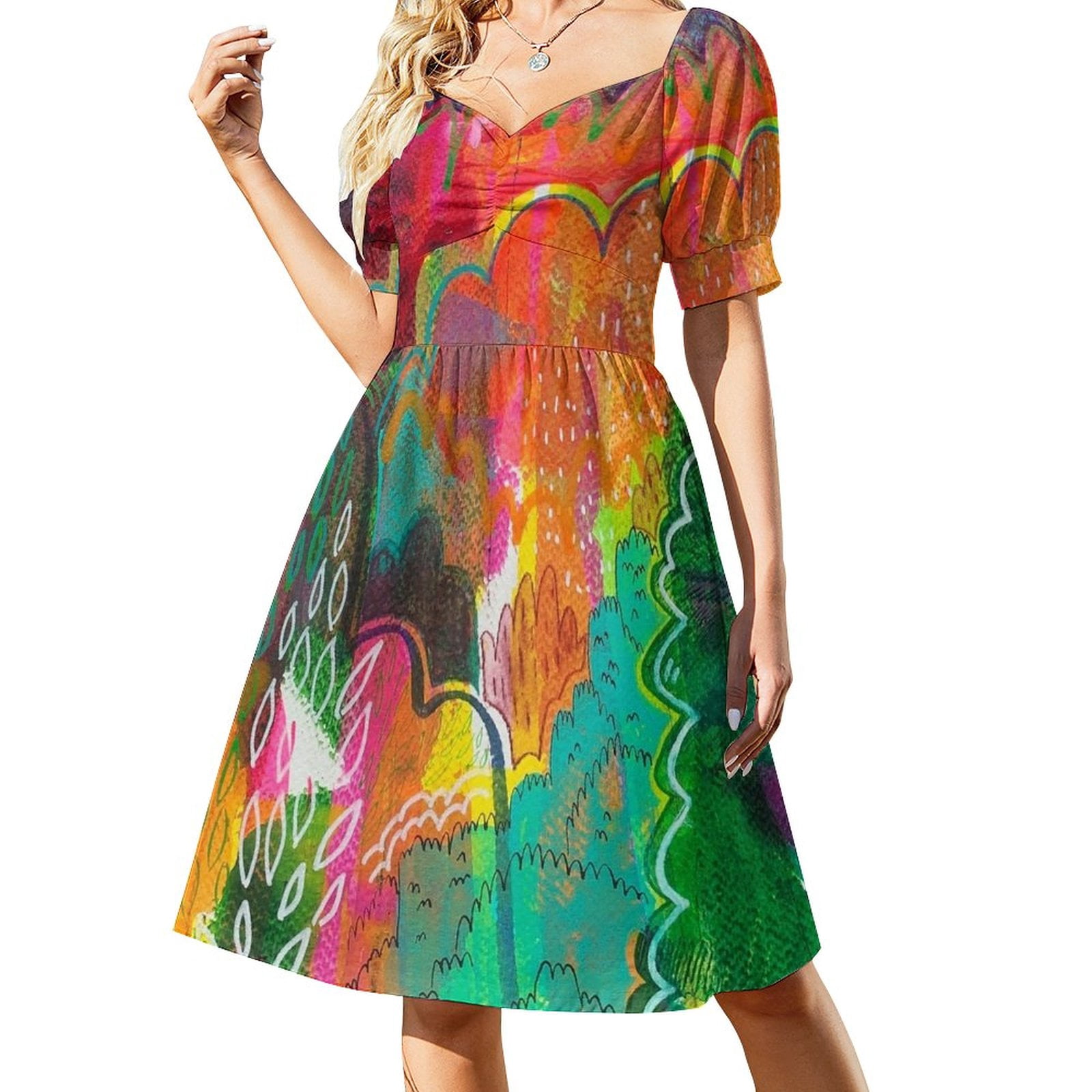 Colorful Landscape Sleeveless Dress women clothes women's summer ...
