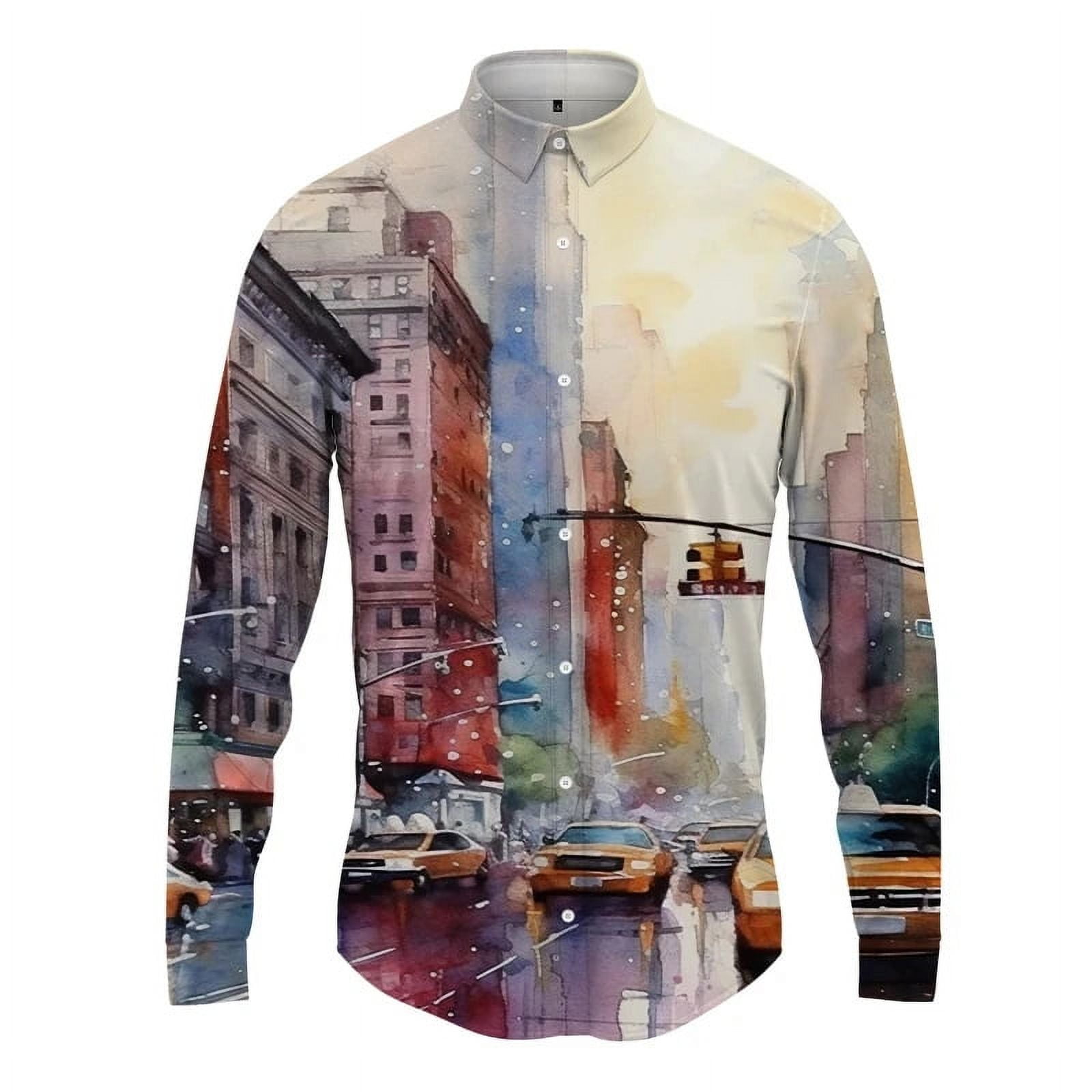 Colorful Lapel Men's Shirt 3D Printed ManWomen Casual Fashion Long ...