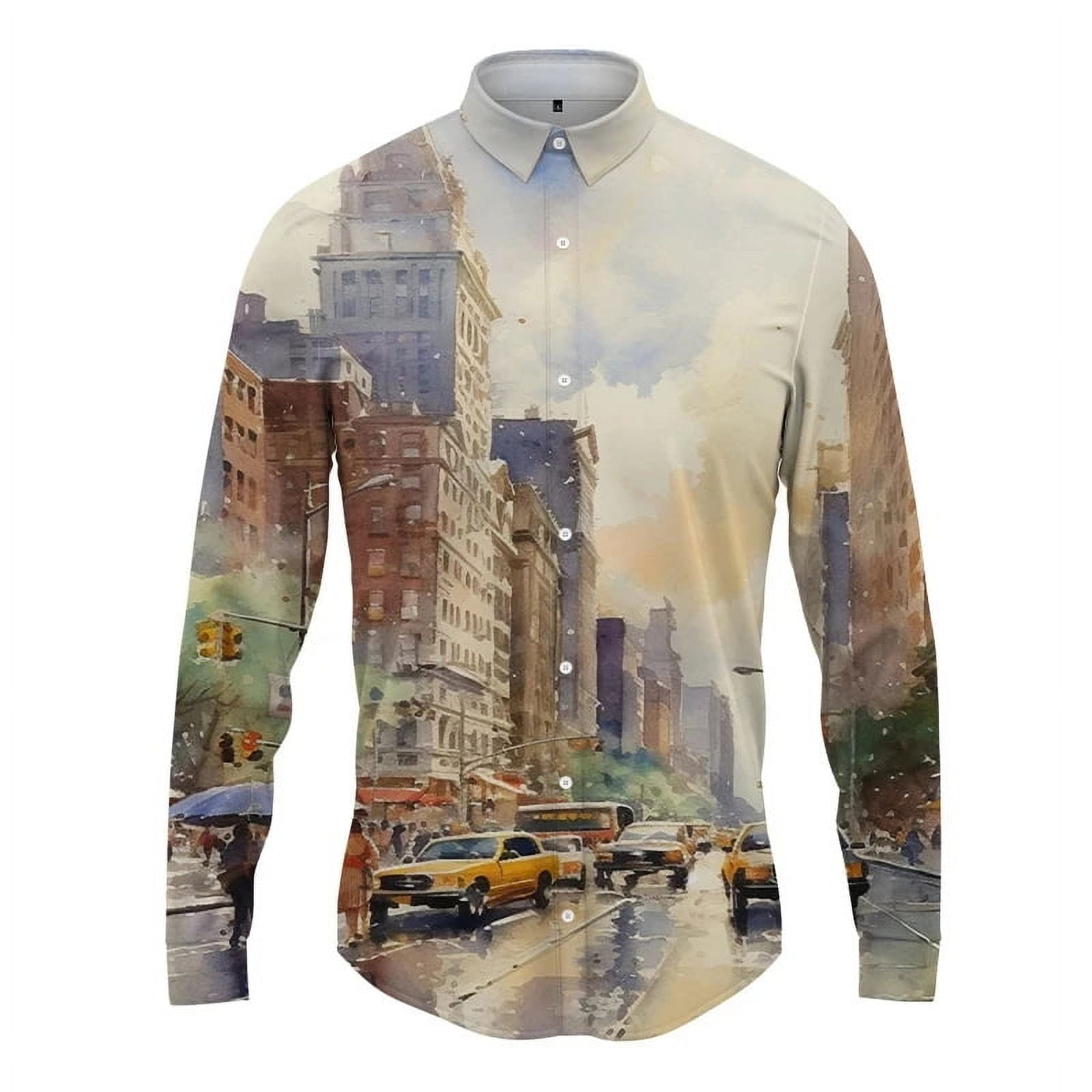 Colorful Lapel Men's Shirt 3D Printed ManWomen Casual Fashion Long ...