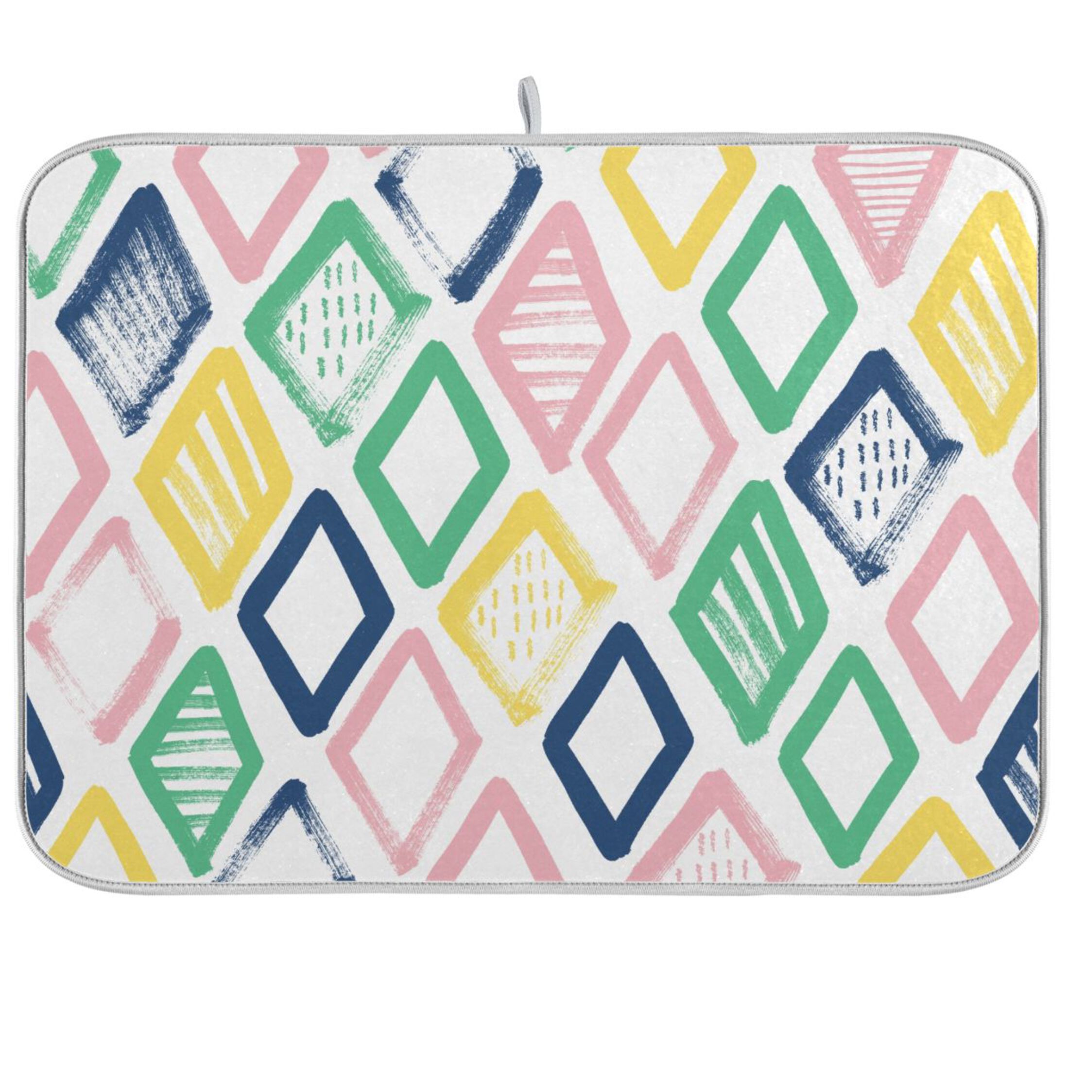 Colorful Lattice Dish Drying Mat Microfiber Kitchen Pad Large Counter ...