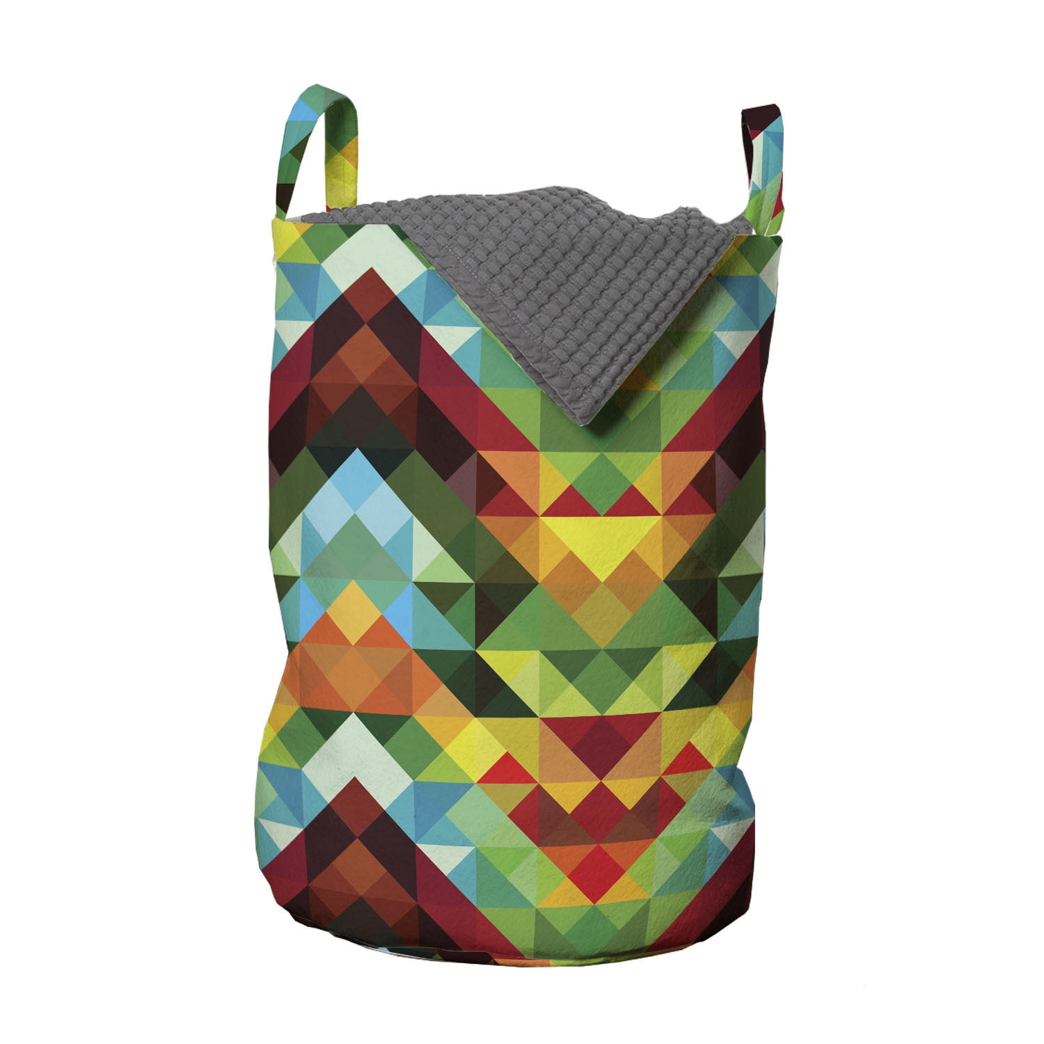 Colorful Laundry Bag, Abstract Optic Effect Triangle Pattern Digital ...