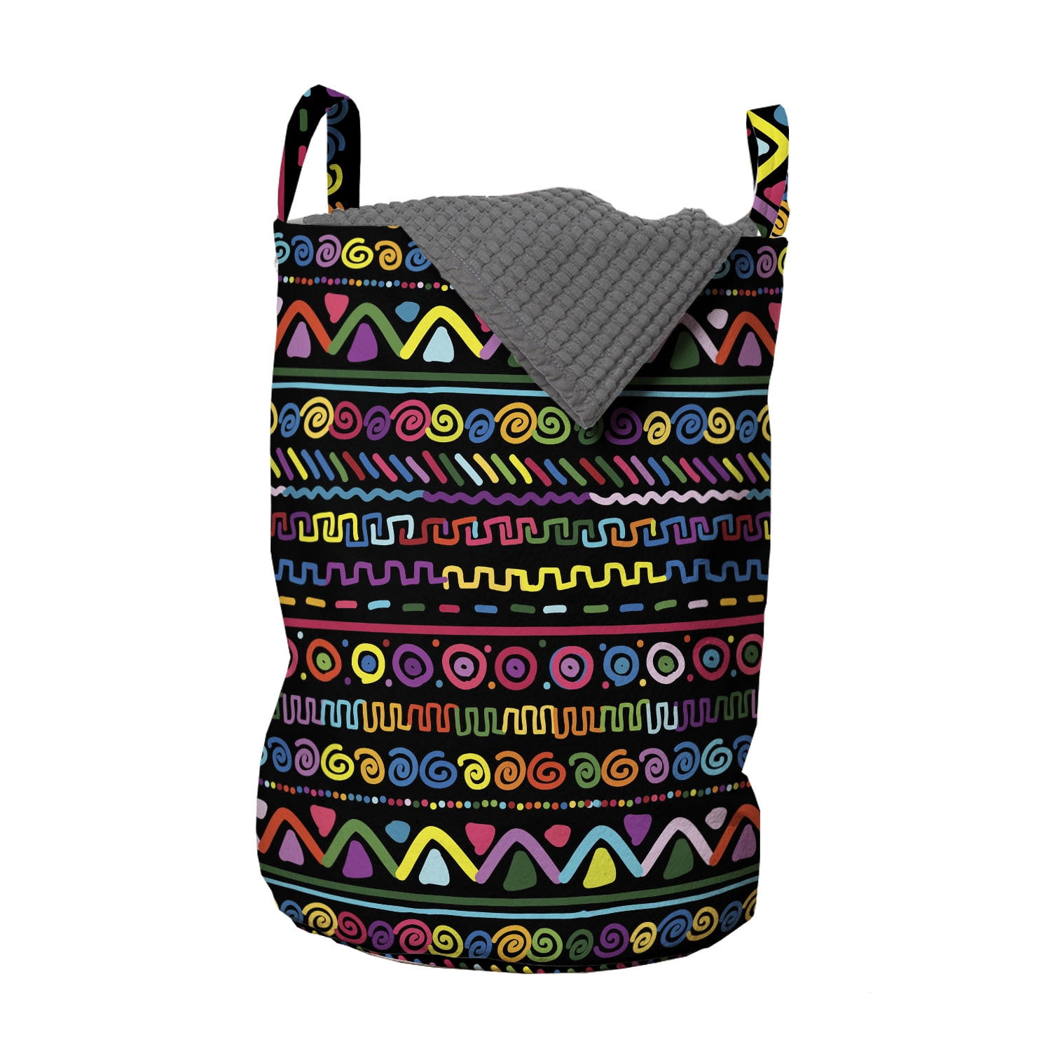 Colorful Laundry Bag, Hand Drawn Illustration in Style Geometrical ...