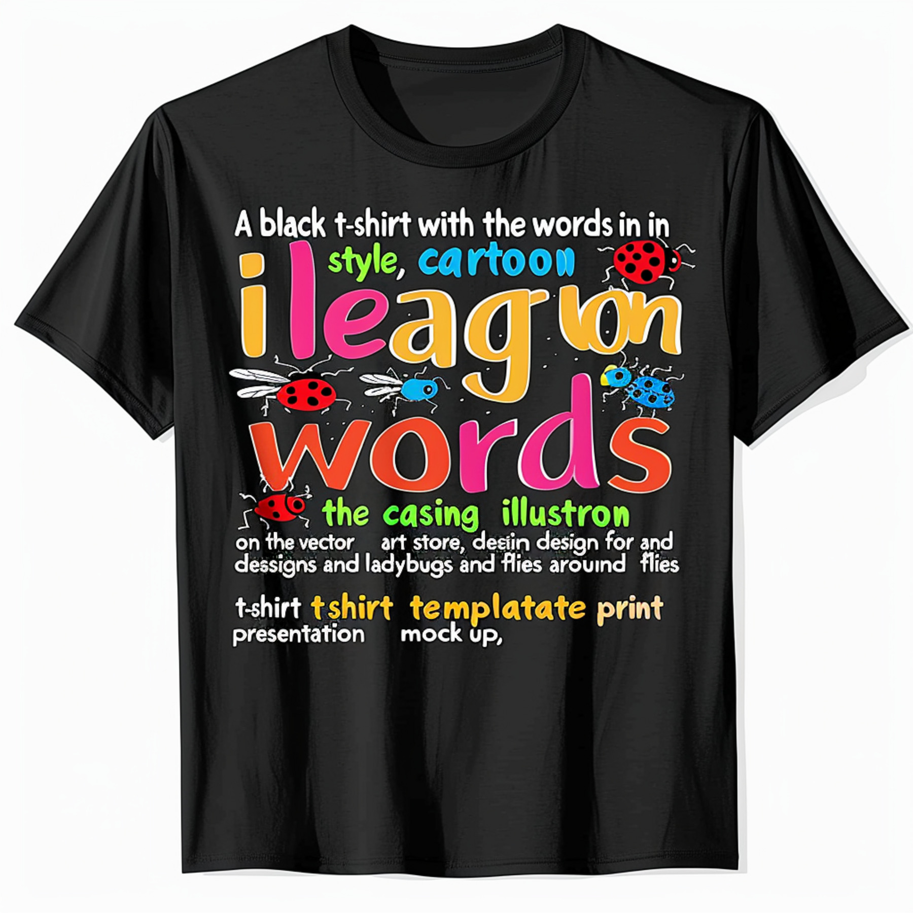 Colorful 'Layers I See Bug' Cartoon TShirt with Ladybugs and Flies Cute ...