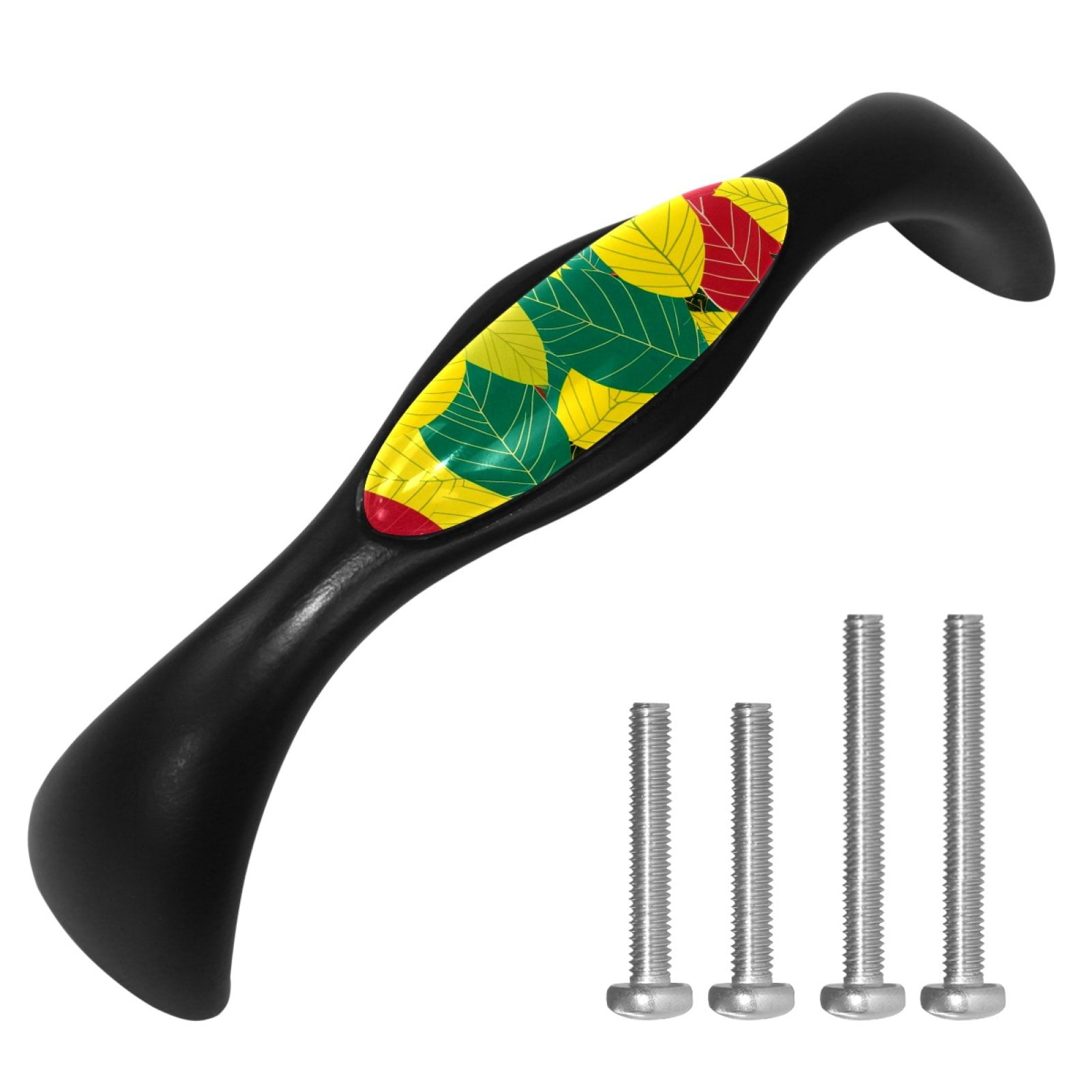 Colorful Leaf Fall Kitchen Cabinet Pull Knobs Drawer Hardware Handles ...