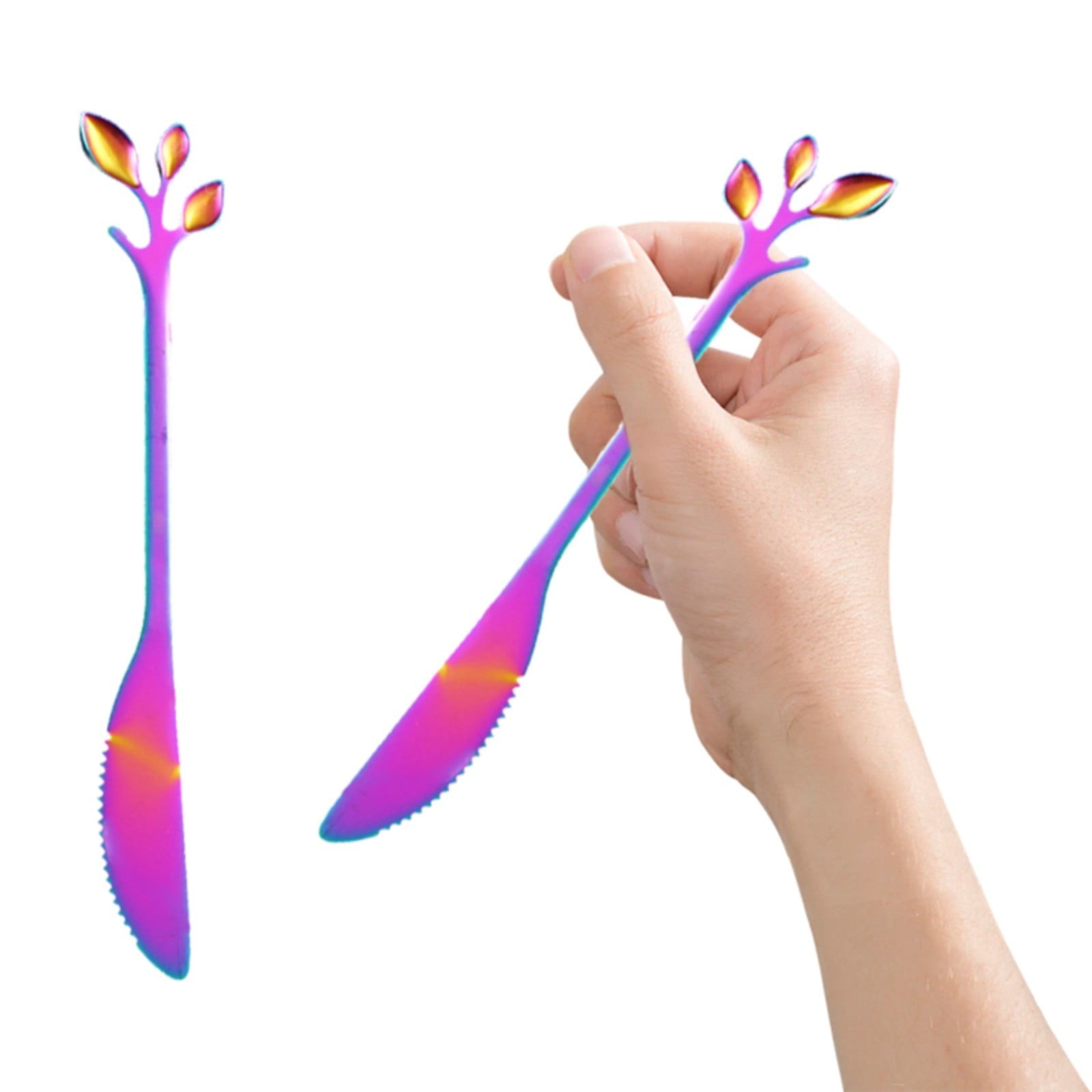 Colorful Leaf Knife,Plastic Dining Knife，L，Metal - Walmart.com