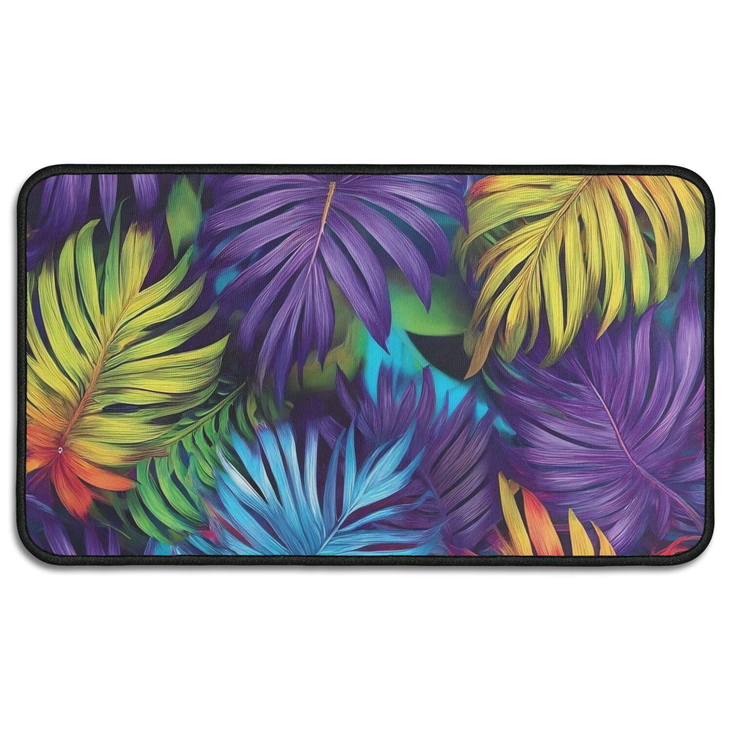 Colorful Leaf Pattern Door Rugs,Washable Non Slip Door Mats Indoor ...