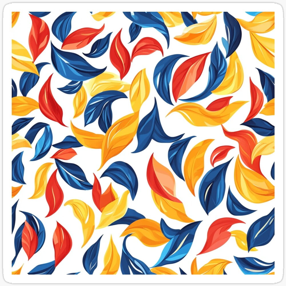 Colorful Leaf Swirl Sticker Kir-514 - Walmart.com