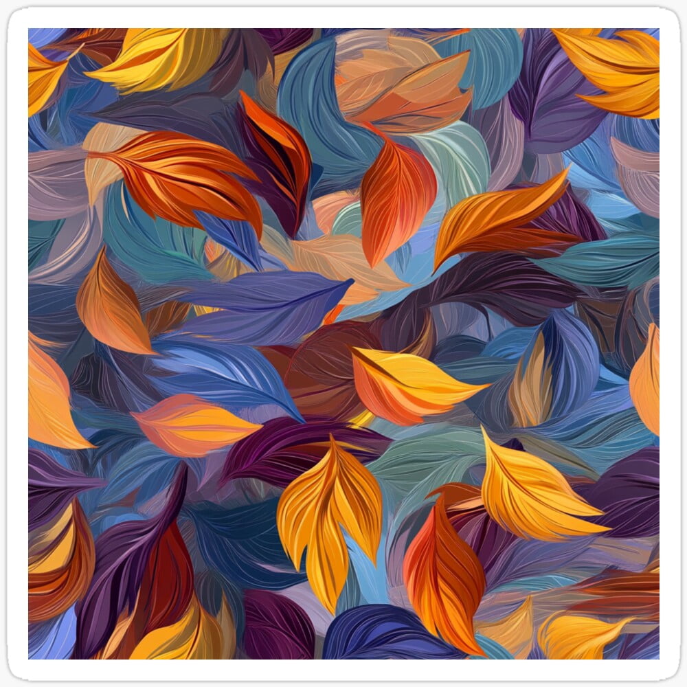 Colorful Leaf Swirl Sticker Kir-518 - Walmart.com