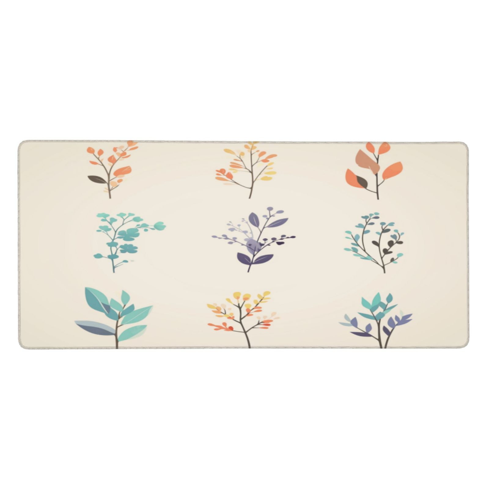 Colorful Leaf Vibrant Illustration Desk Mat Xxl Extended Gaming Mouse ...