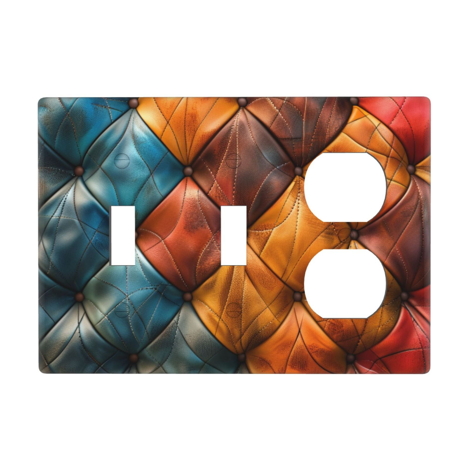 Colorful Leather Pattern 3 Gang Toggle Light Switch Cover Decorative ...