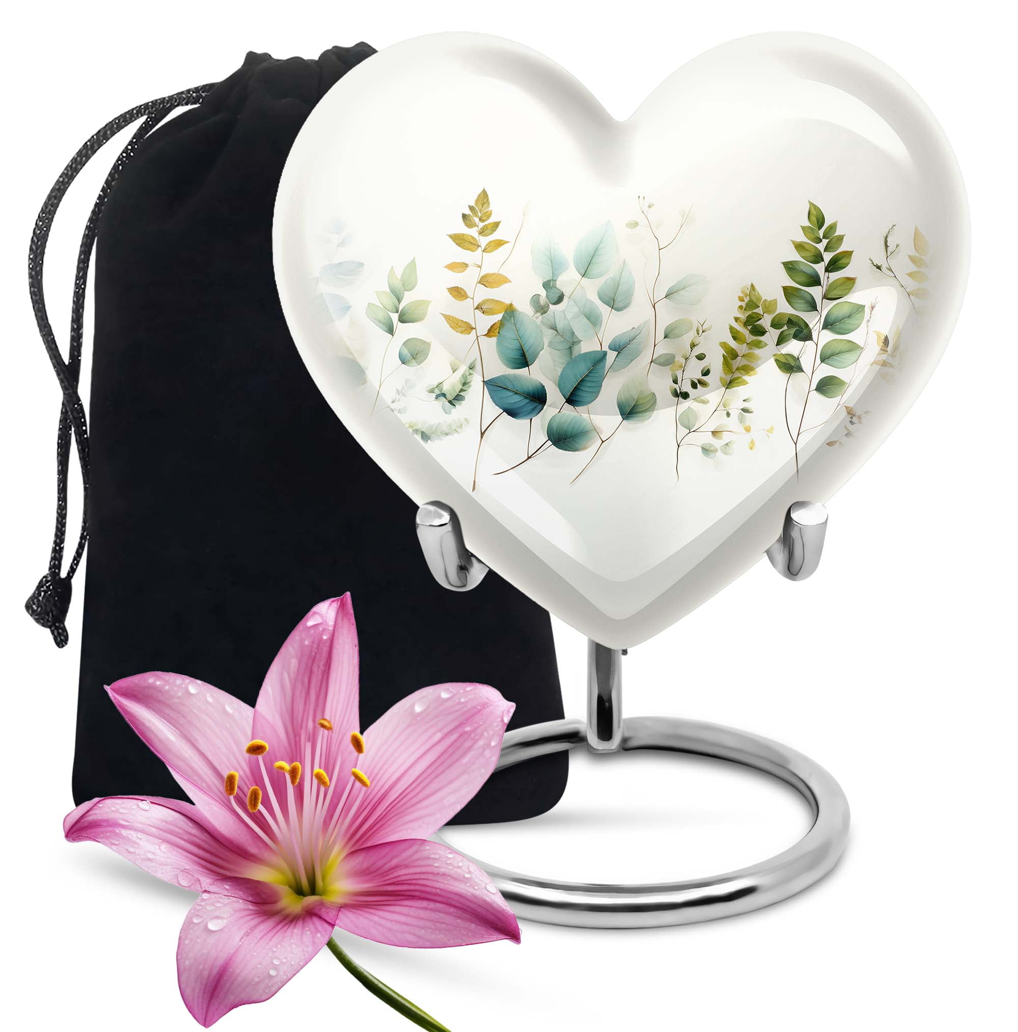 Colorful Leave Heart Shaped Urn For Adults - Heart Shaped Urn Human ...