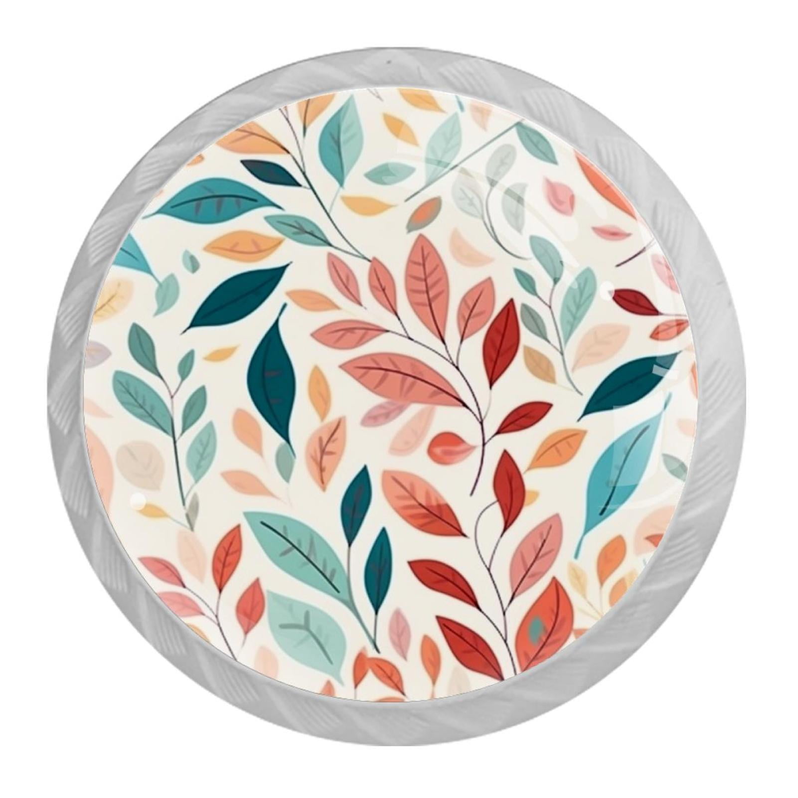 Colorful Leaves Custom Drawer Knobs - Transparent Cabinet Knobs ABS ...