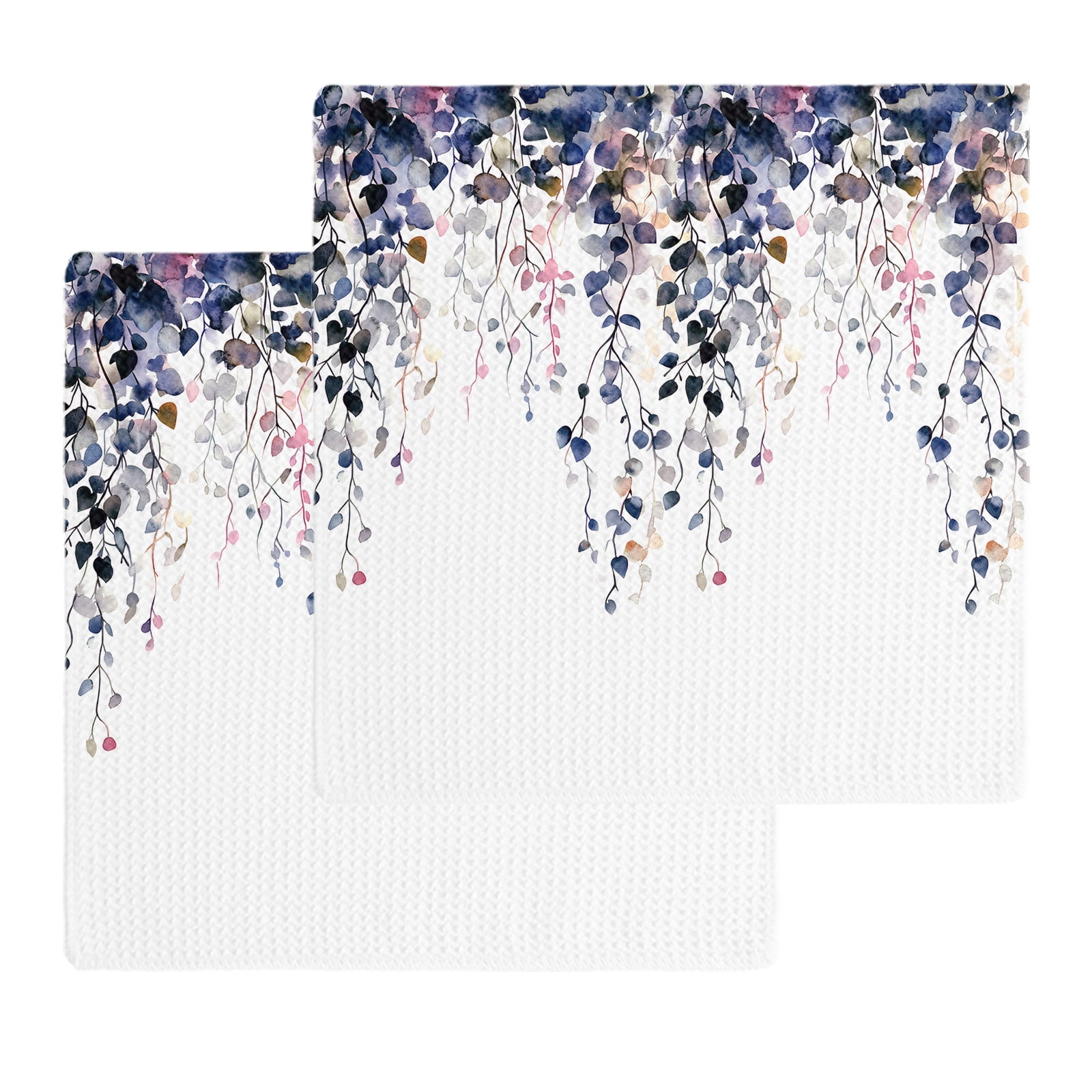Colorful Leaves Dish Towels Set, Waffle Weave Kitchen Towels 2 Pieces ...