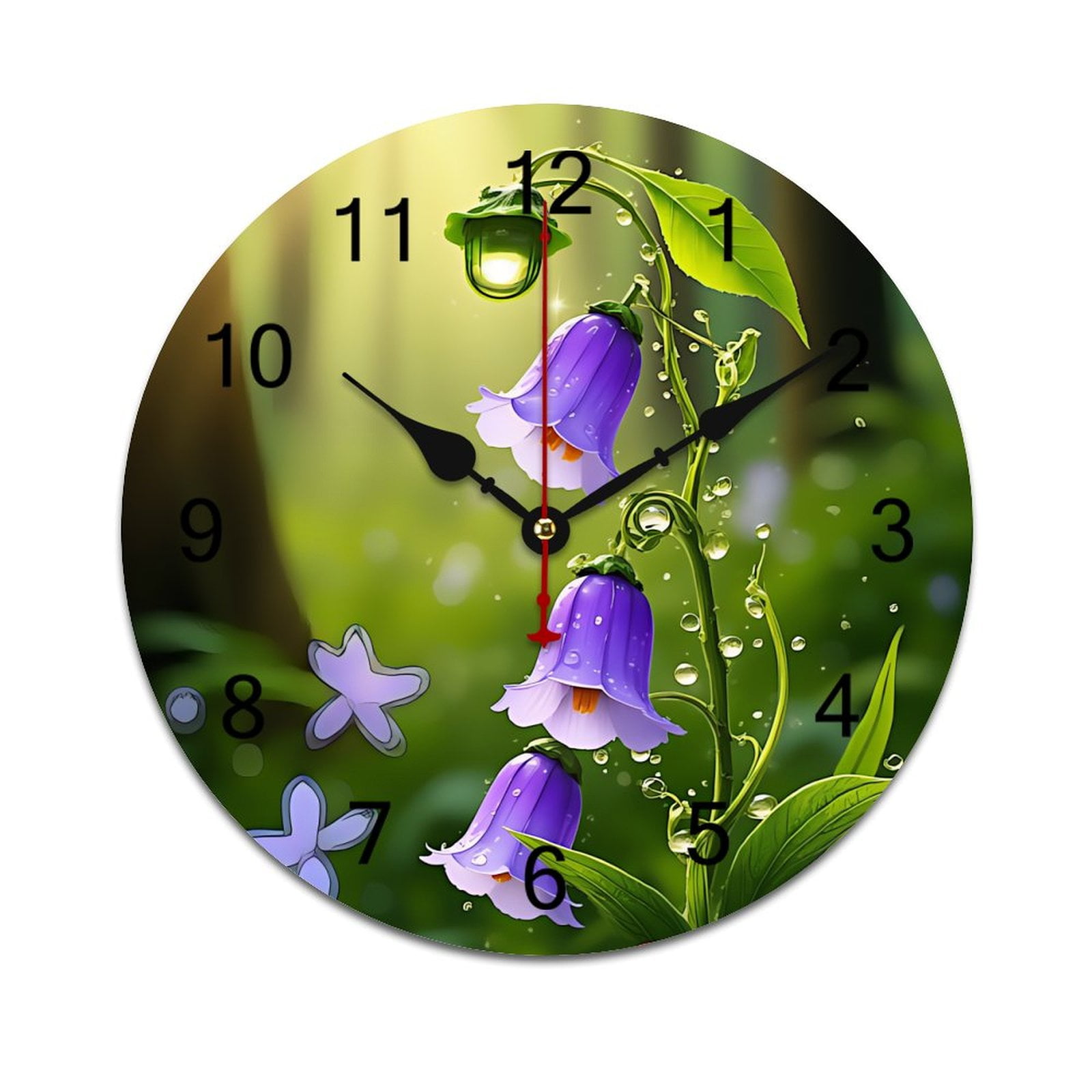 Colorful Leaves Floral Flowers Eiffel Tower Word Saying Big Wall Clock ...