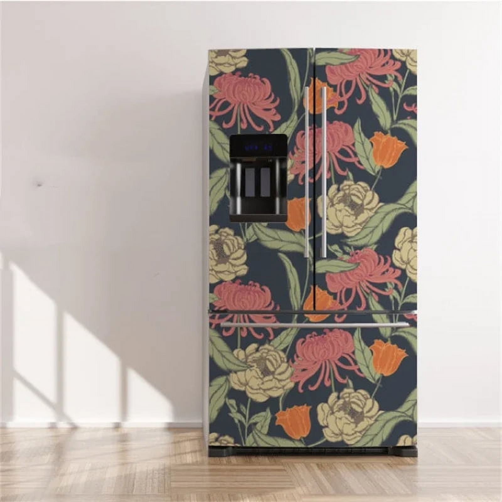 Colorful Leaves Refrigerator Sticker Decal Autumn Fallen Leaf Fridge ...