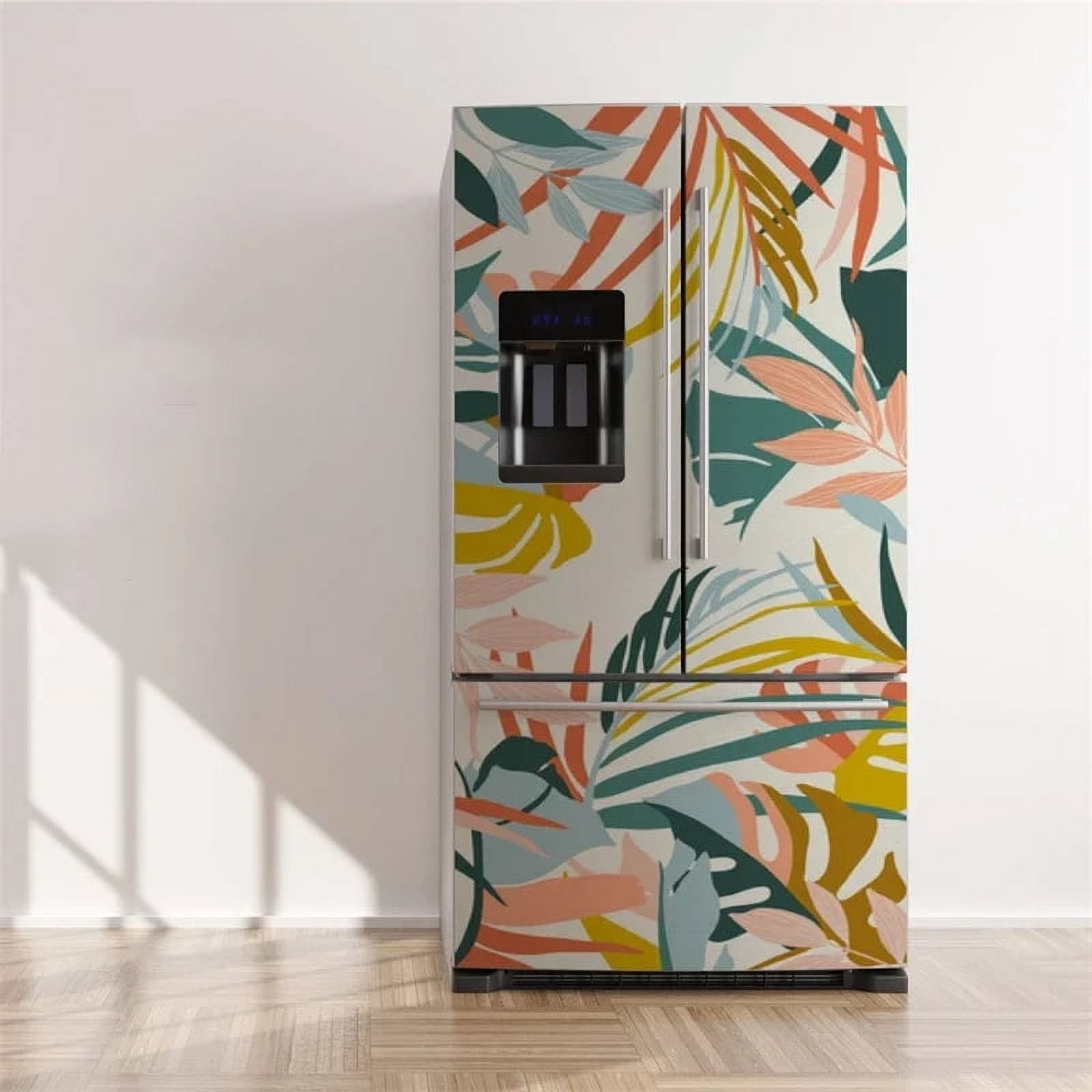 Colorful Leaves Refrigerator Sticker Decal Autumn Fallen Leaf Fridge ...