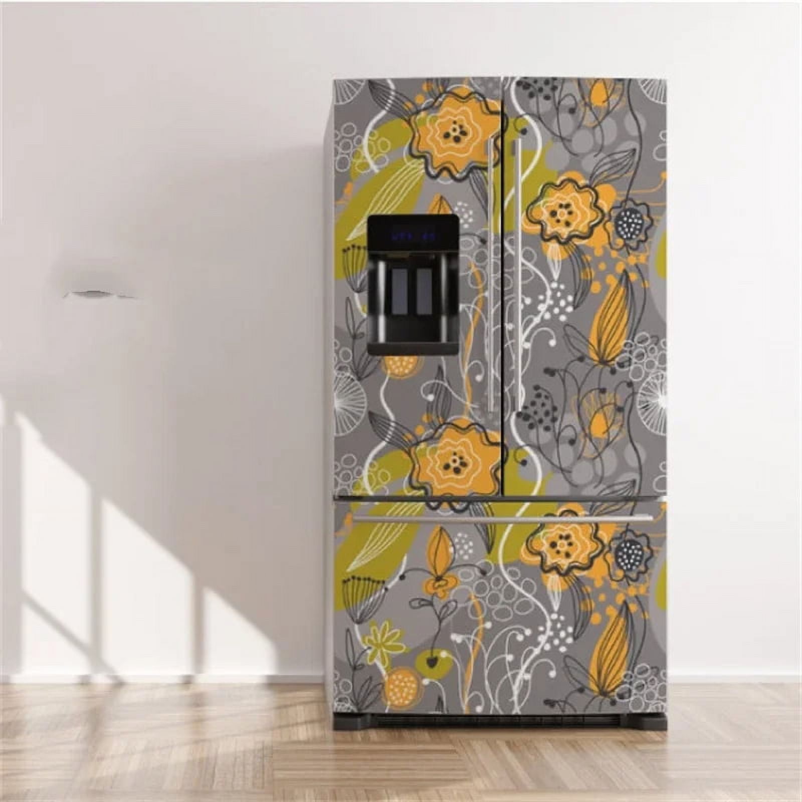 Colorful Leaves Refrigerator Sticker Decal Autumn Fallen Leaf Fridge ...