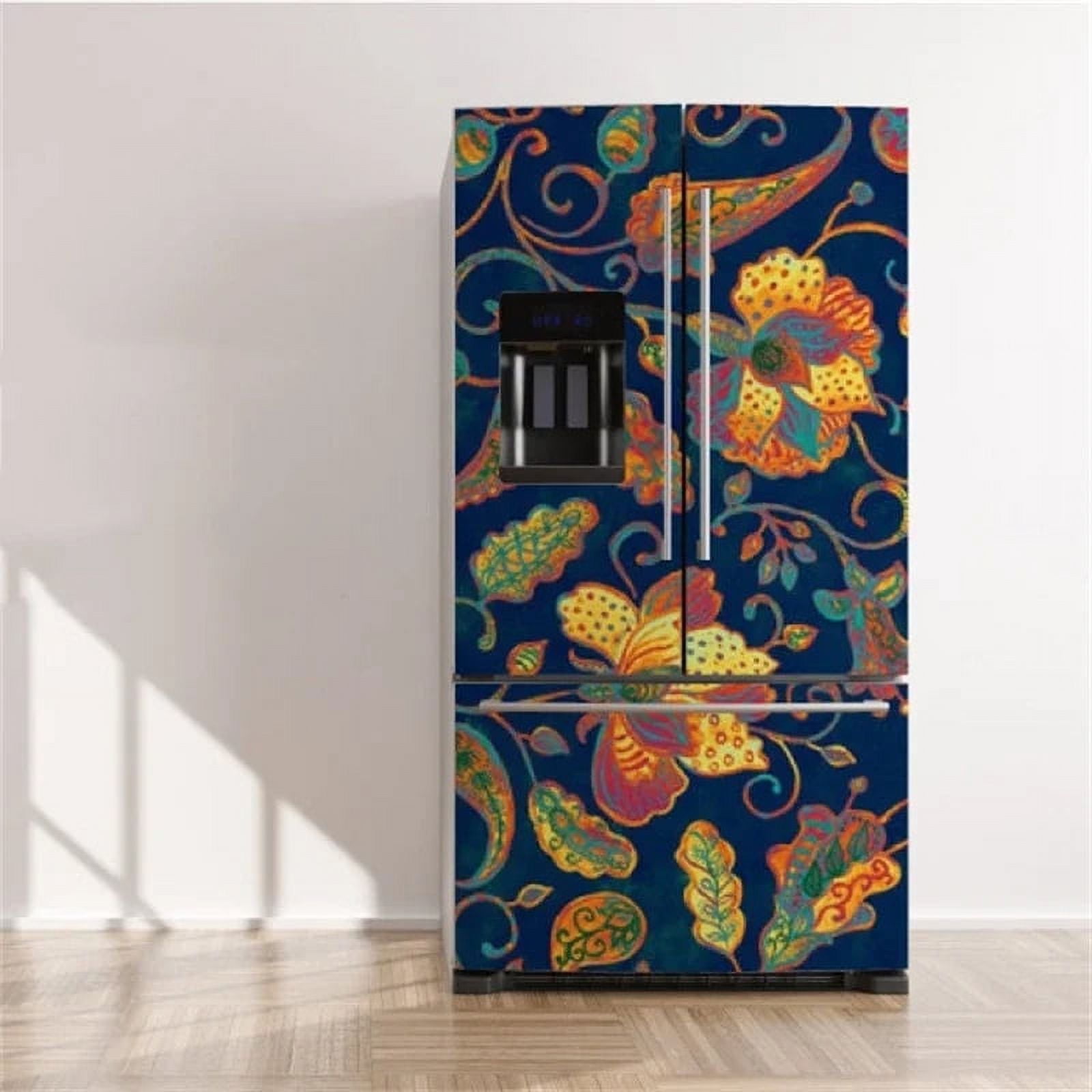 Colorful Leaves Refrigerator Sticker Decal Autumn Fallen Leaf Fridge ...