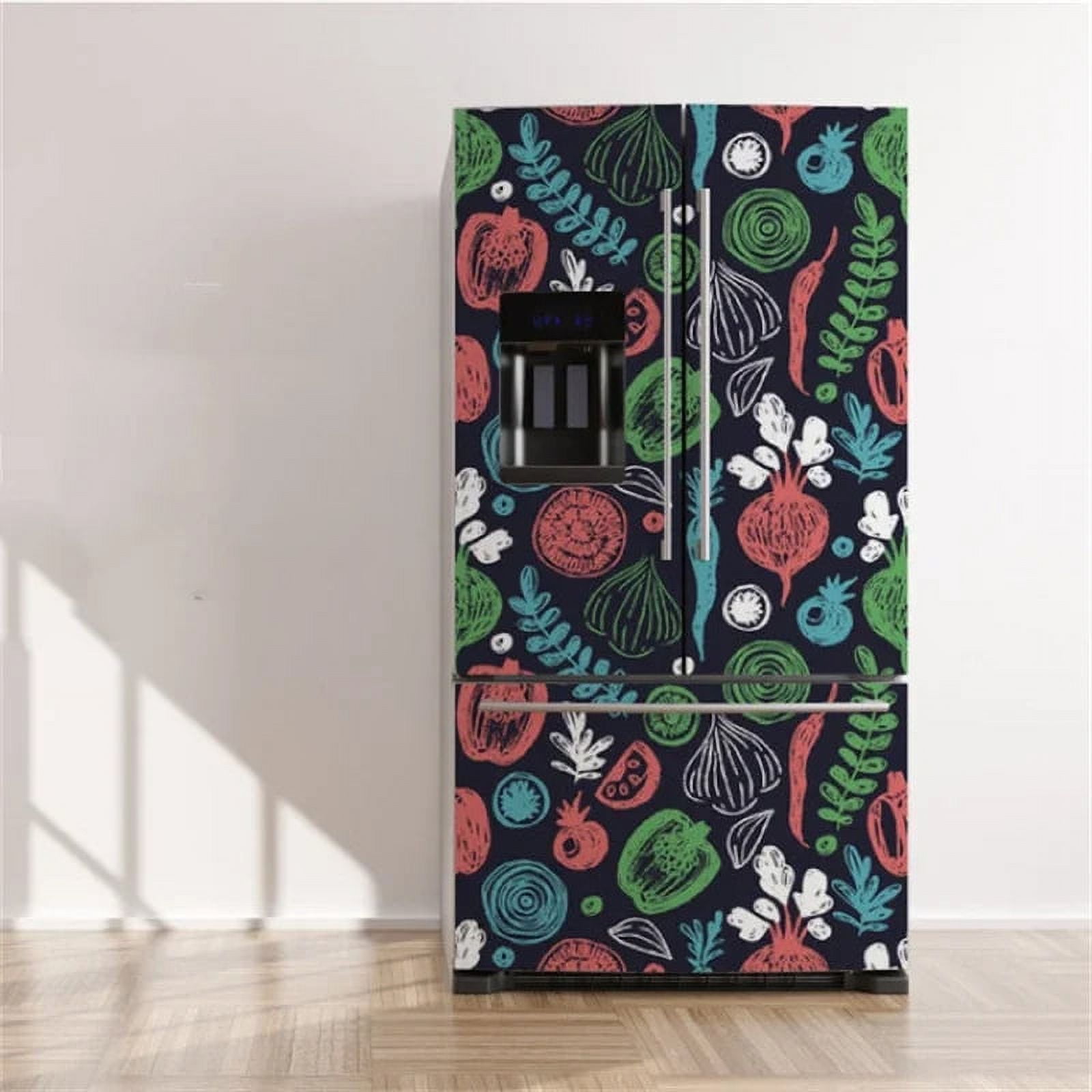 Colorful Leaves Refrigerator Sticker Decal Autumn Fallen Leaf Fridge ...