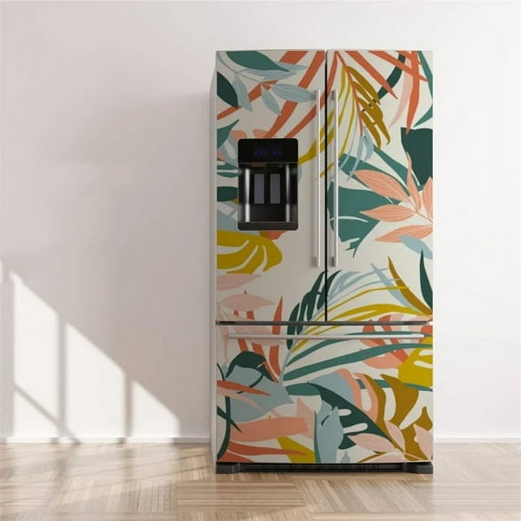 Colorful Leaves Refrigerator Sticker Decal Autumn Fallen Leaf Fridge ...