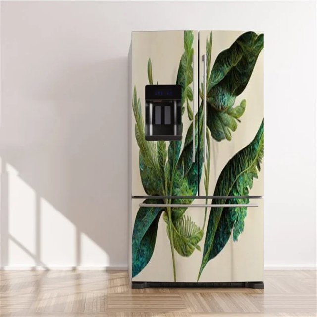 Colorful Leaves Refrigerator Sticker Decal Autumn Fallen Leaf Fridge ...