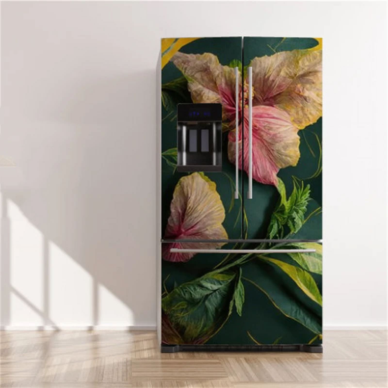 Colorful Leaves Refrigerator Wallpaper Decal Autumn Fallen Leaf Fridge ...