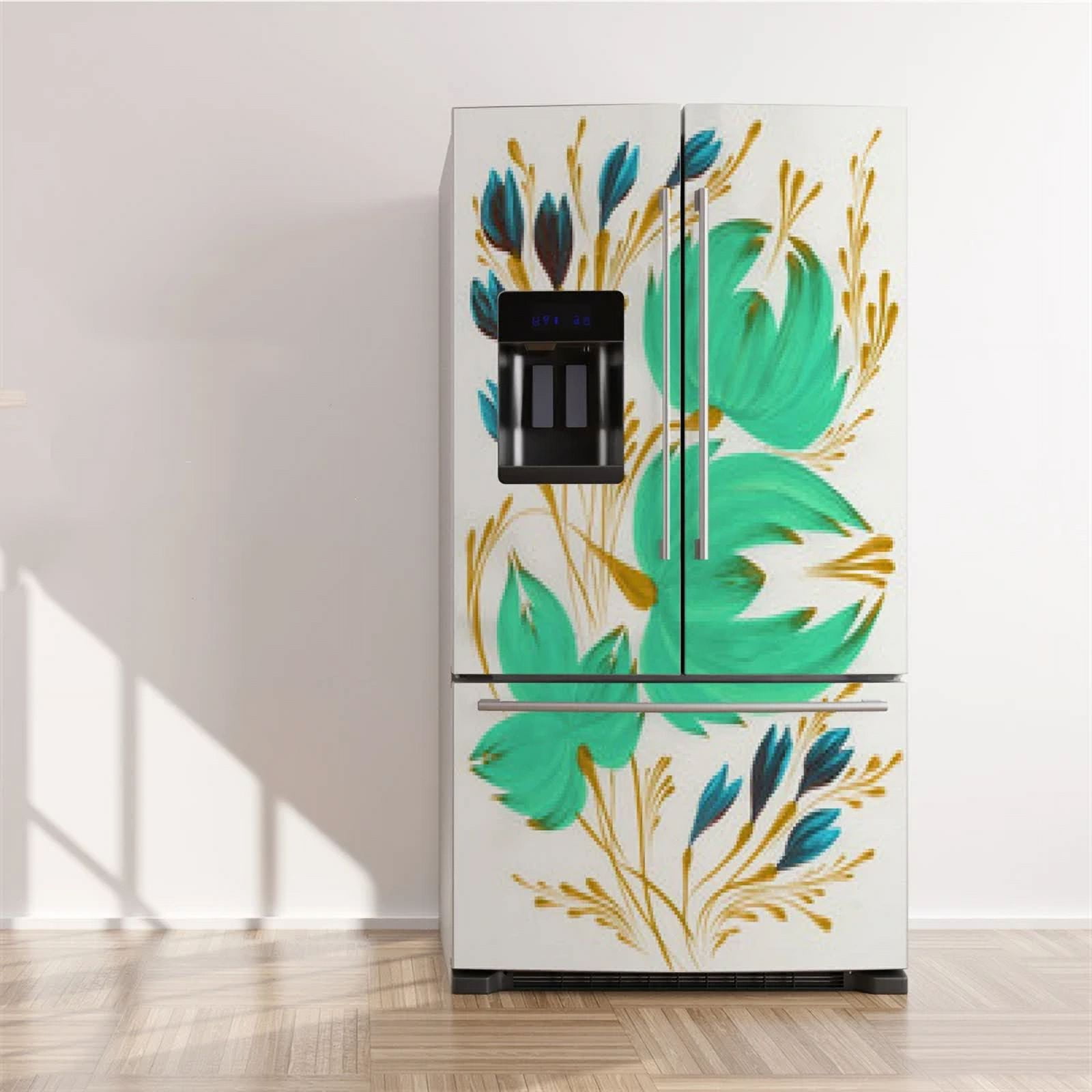 Colorful Leaves Refrigerator Wallpaper Decal Autumn Fallen Leaf Fridge ...